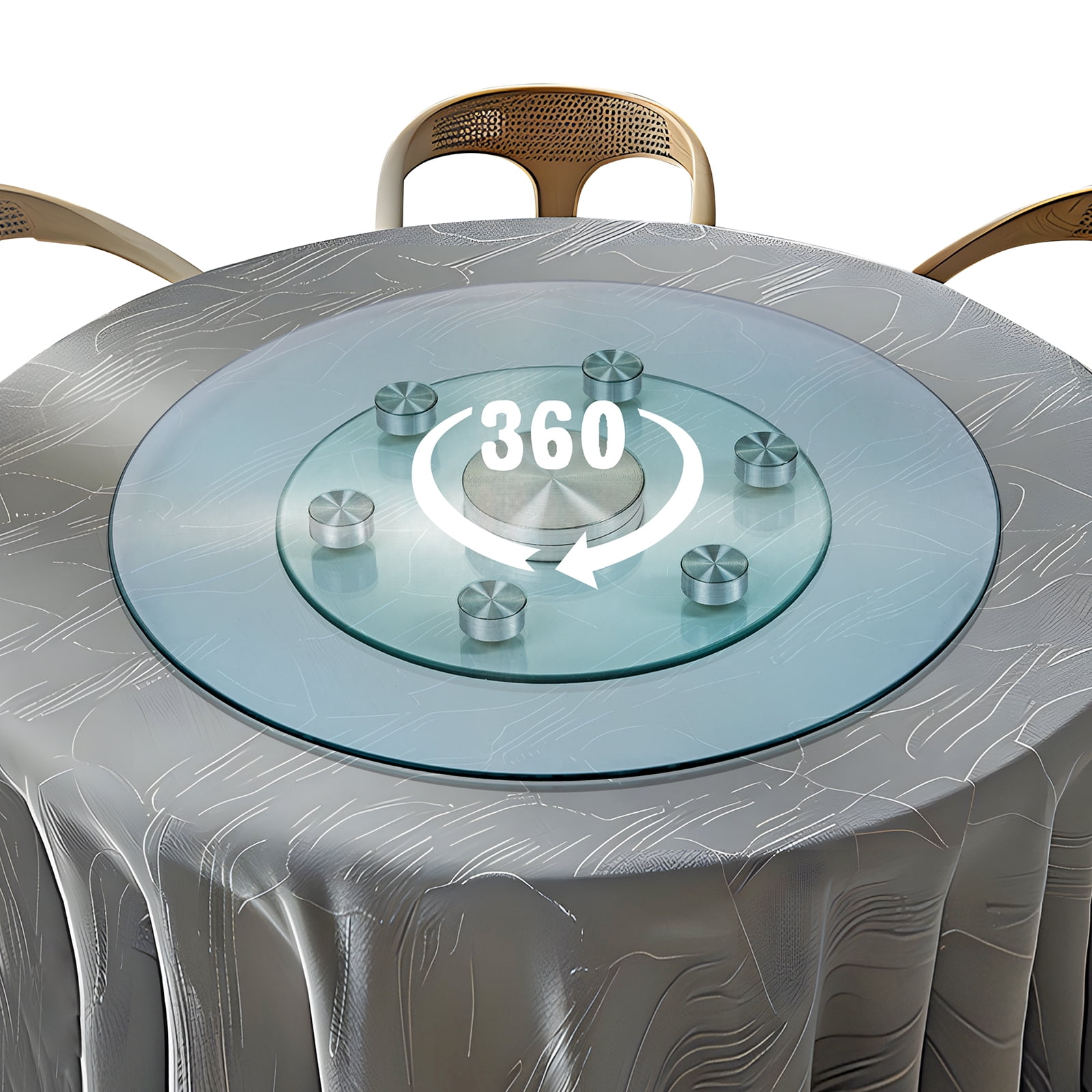 Roninkier Glass Lazy Susan for Tabletop, 24 inch Large Round Clear ...