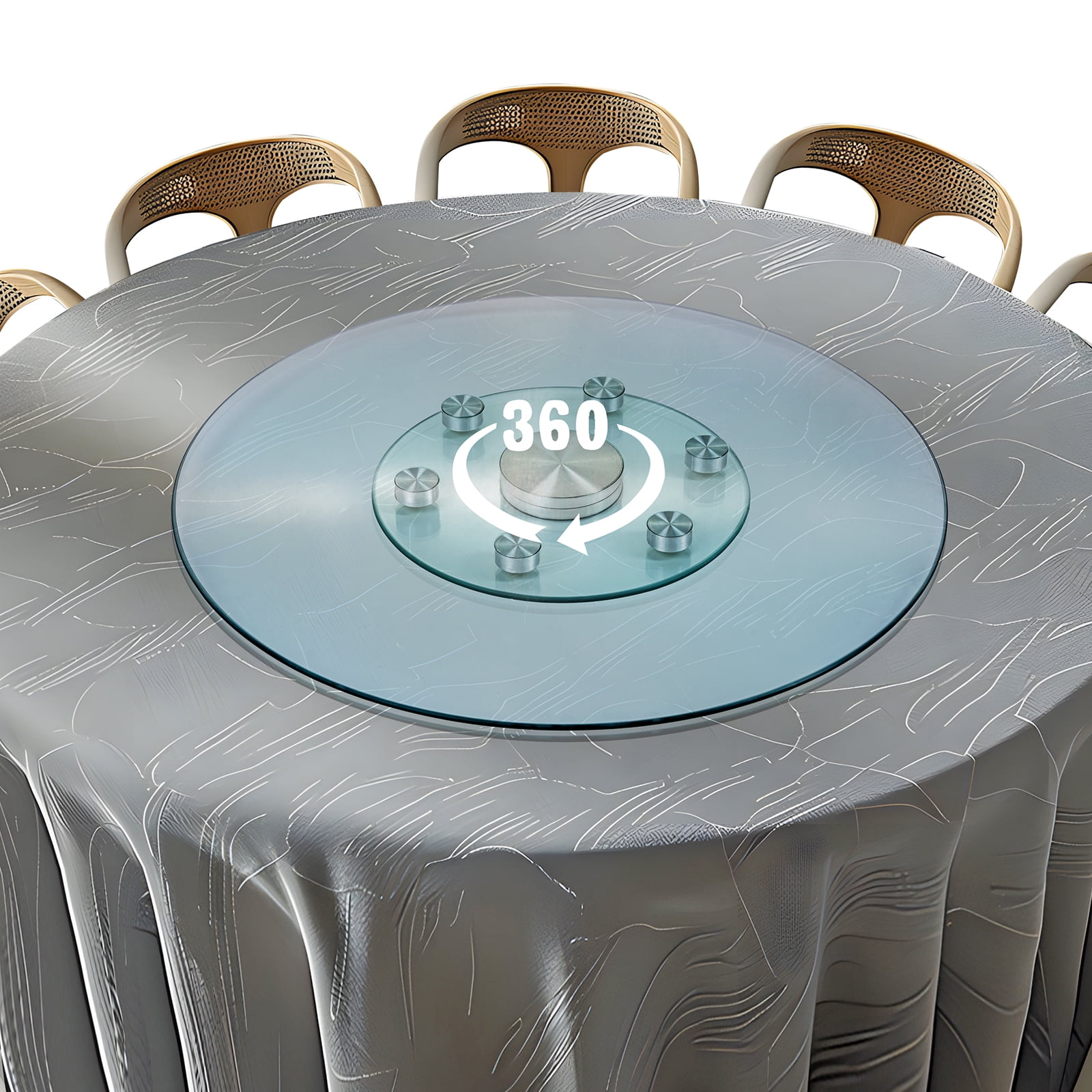 Roninkier Glass Lazy Susan for Tabletop, 30 inch Large Round Clear ...