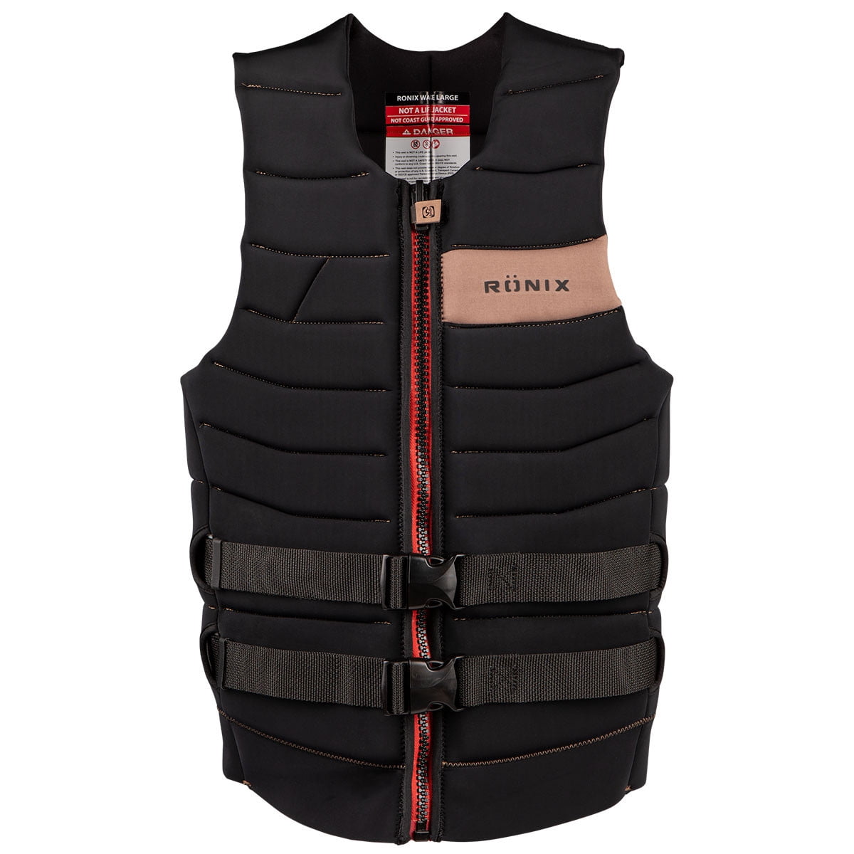 Ronix Vader Comp Life Vest [Black/Mocha] - Walmart.com