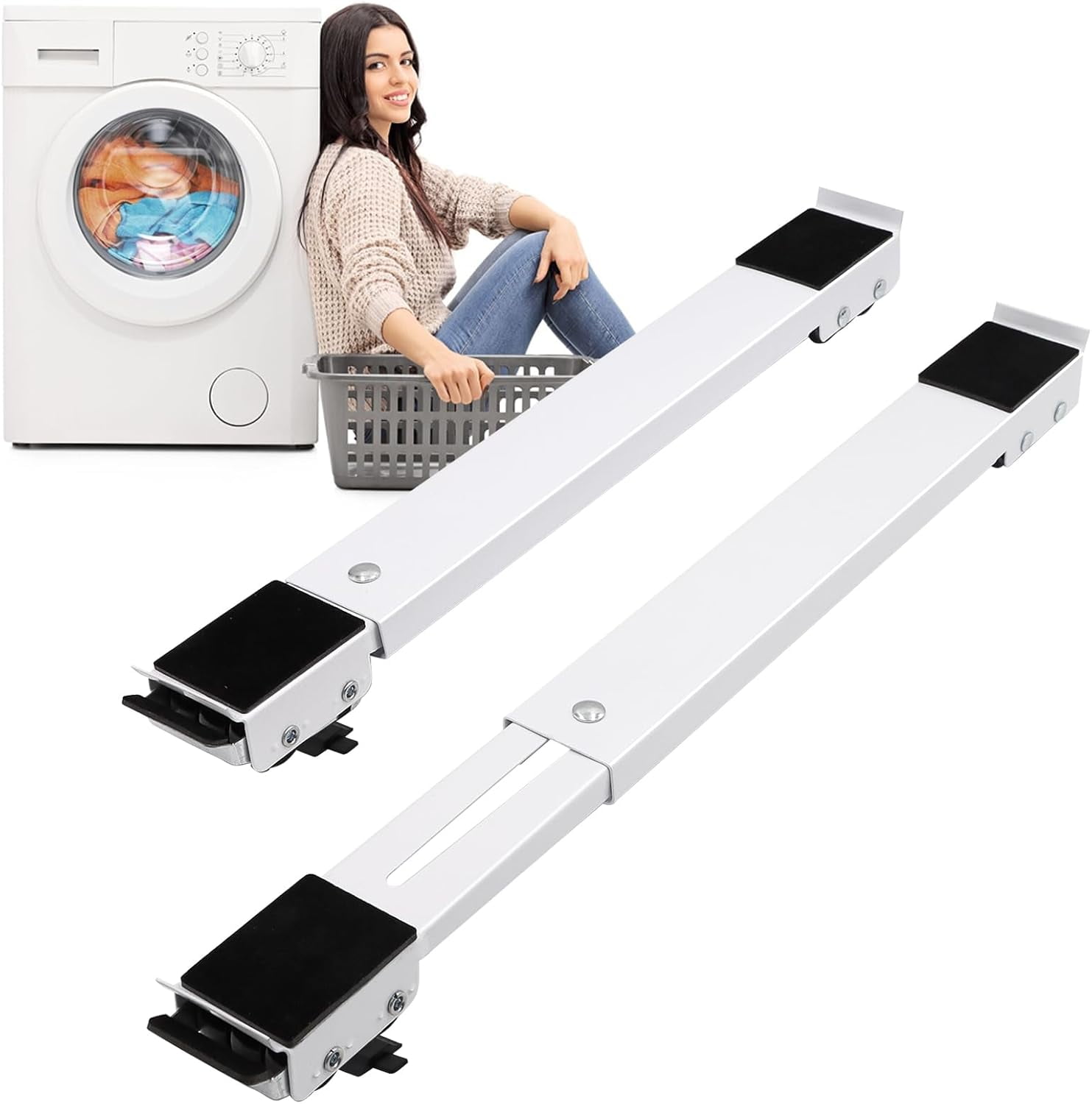 Ronlap Furniture Washing Machine Dolly, Extendable Appliance Rollers ...