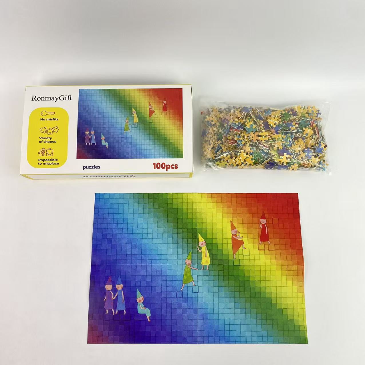 RonmayGift Puzzles,Colorful Jigsaw Puzzle, Mosaic Rainbow Colored ...