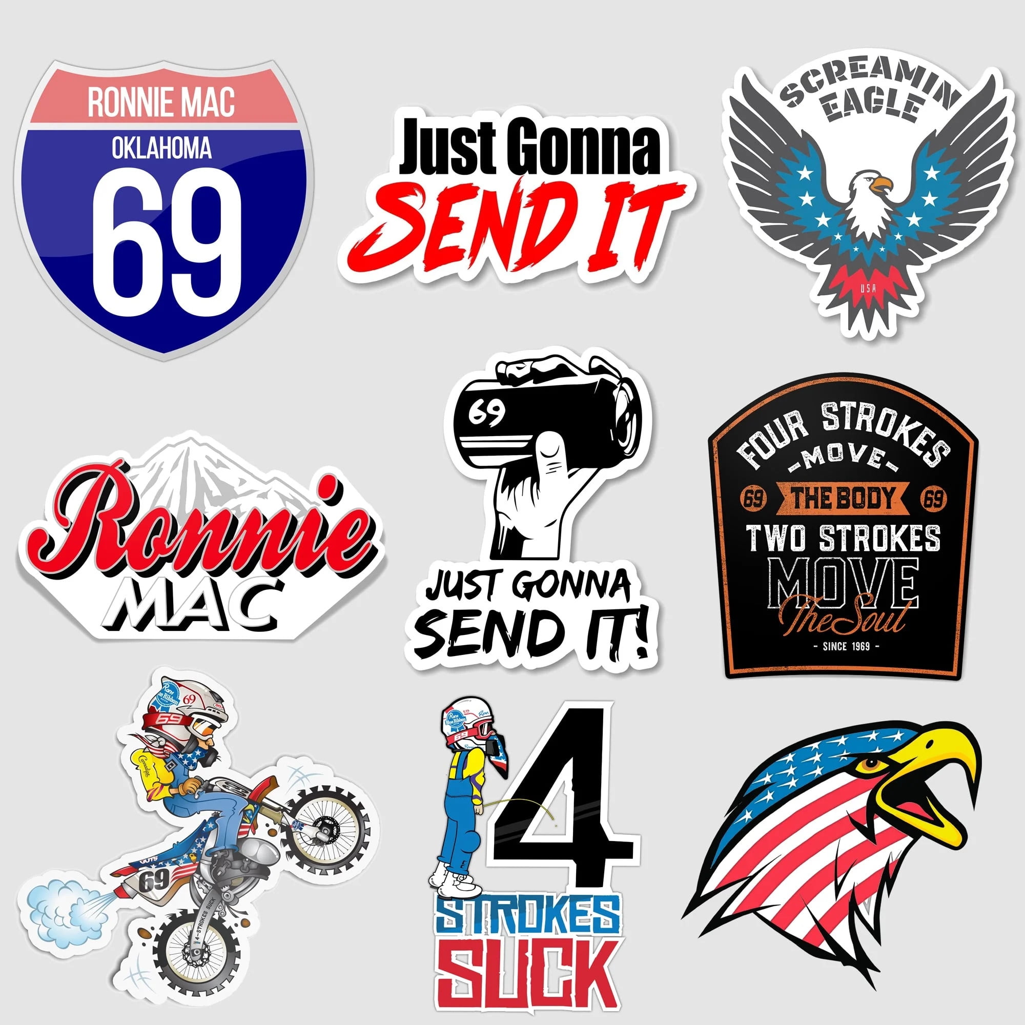 Ronnie Mac Send It 9 Sticker Pack - Walmart.com