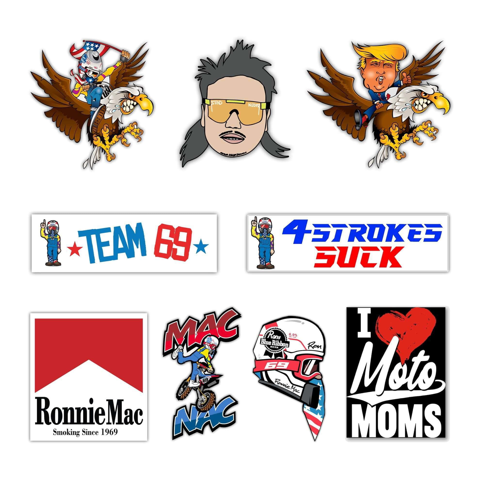 Ronnie Mac Team 69 9 Sticker Pack - Walmart.com