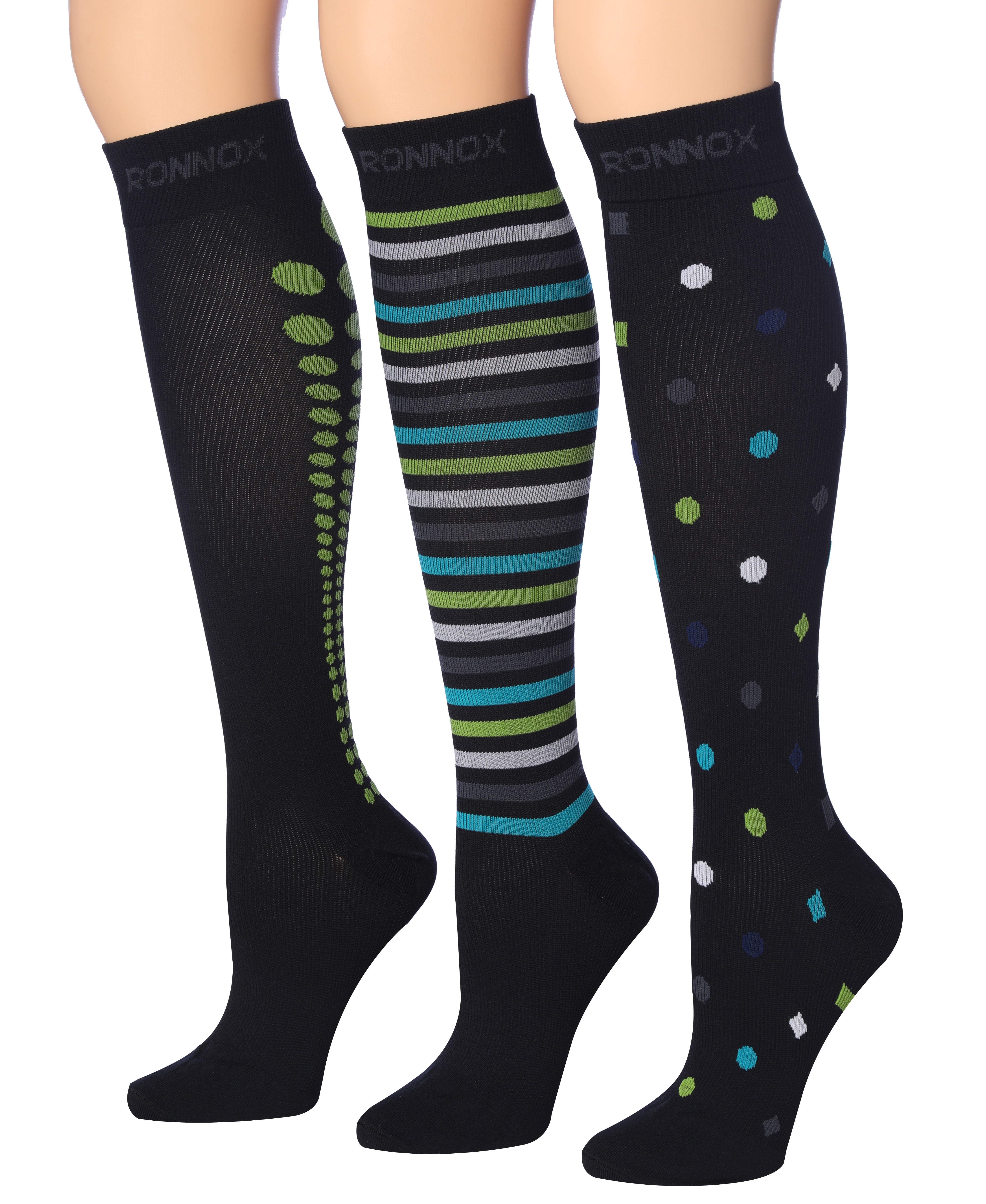 Ronnox Compression Socks for Men & Women Colorful Patterned Knee High ...