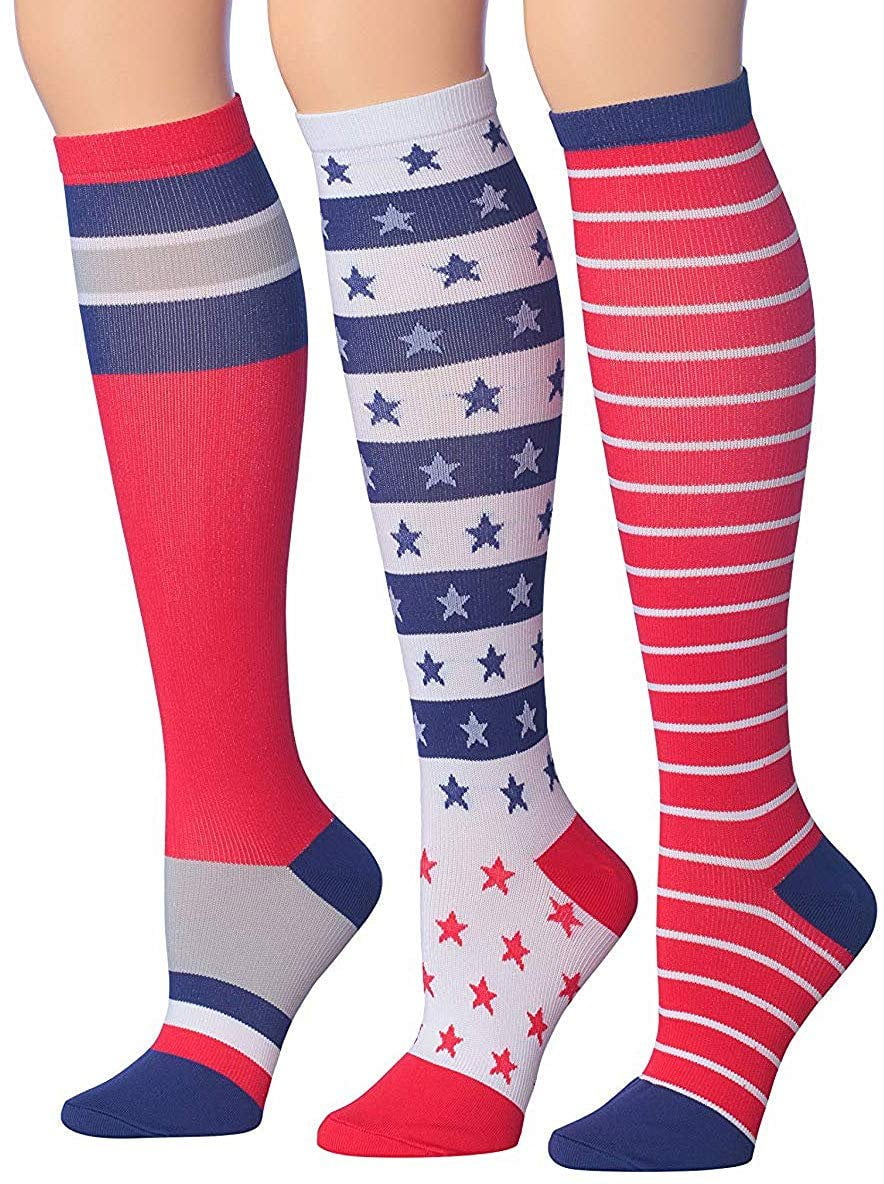 Ronnox Compression Socks for Men & Women Colorful Patterned Knee High ...