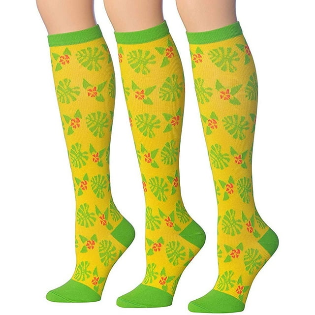 Ronnox Women's 3 Or 6-Pairs Colorful Patterned Knee High Graduated ...