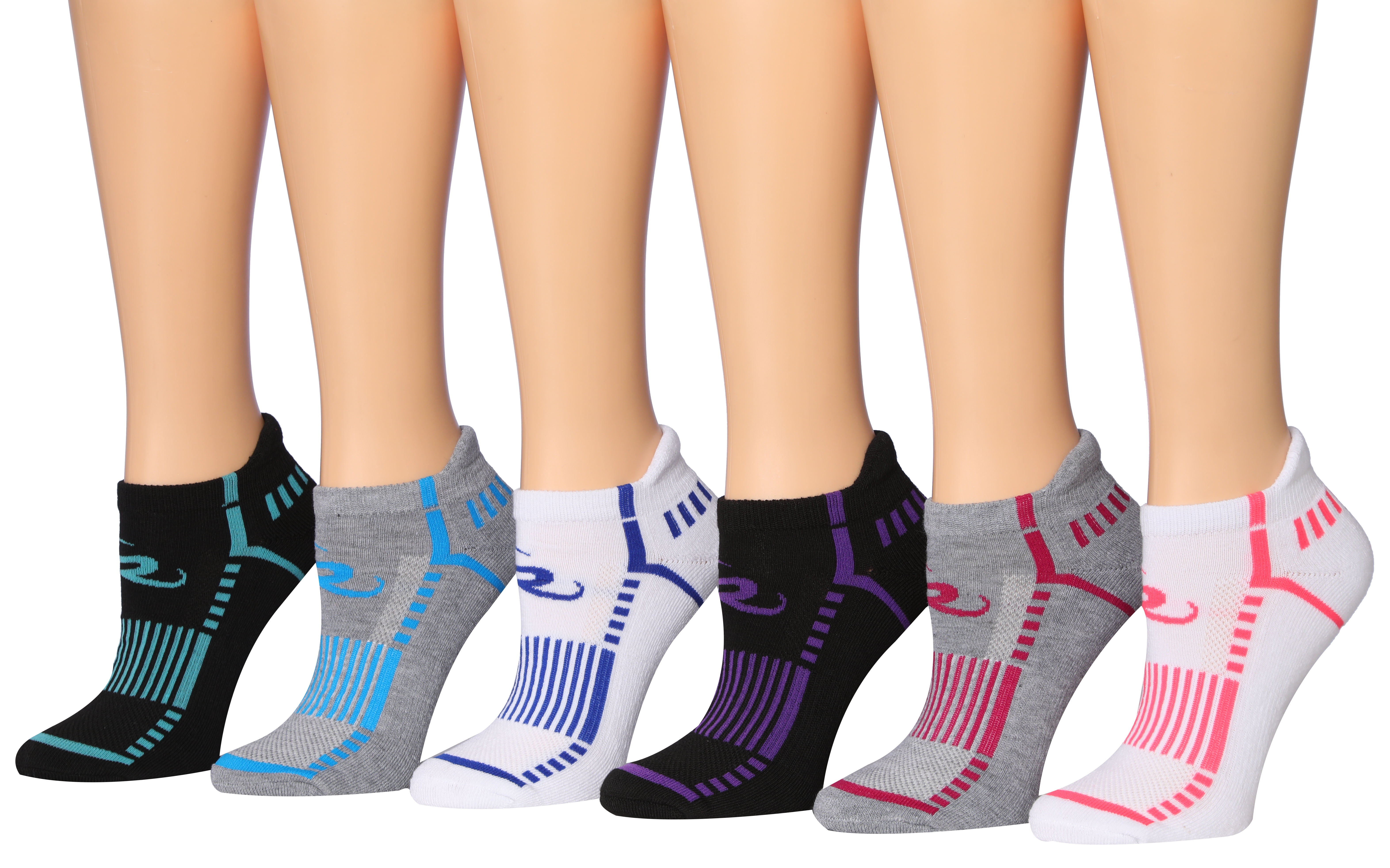 Ronnox Women's 6-Pairs Low Cut Running & Athletic Performance Tab Socks ...