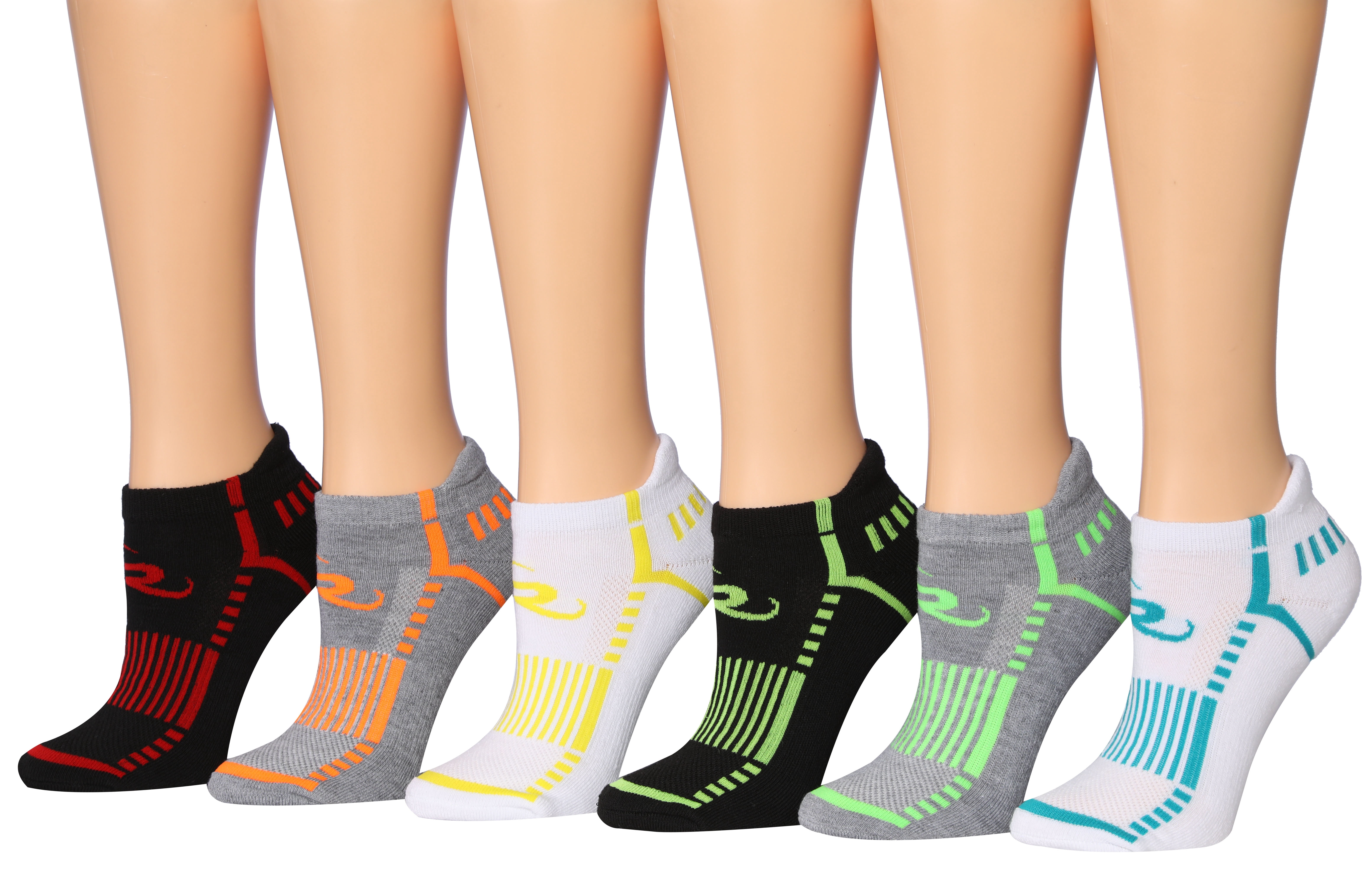 Ronnox Women's 6-Pairs Low Cut Running & Athletic Performance Tab Socks ...