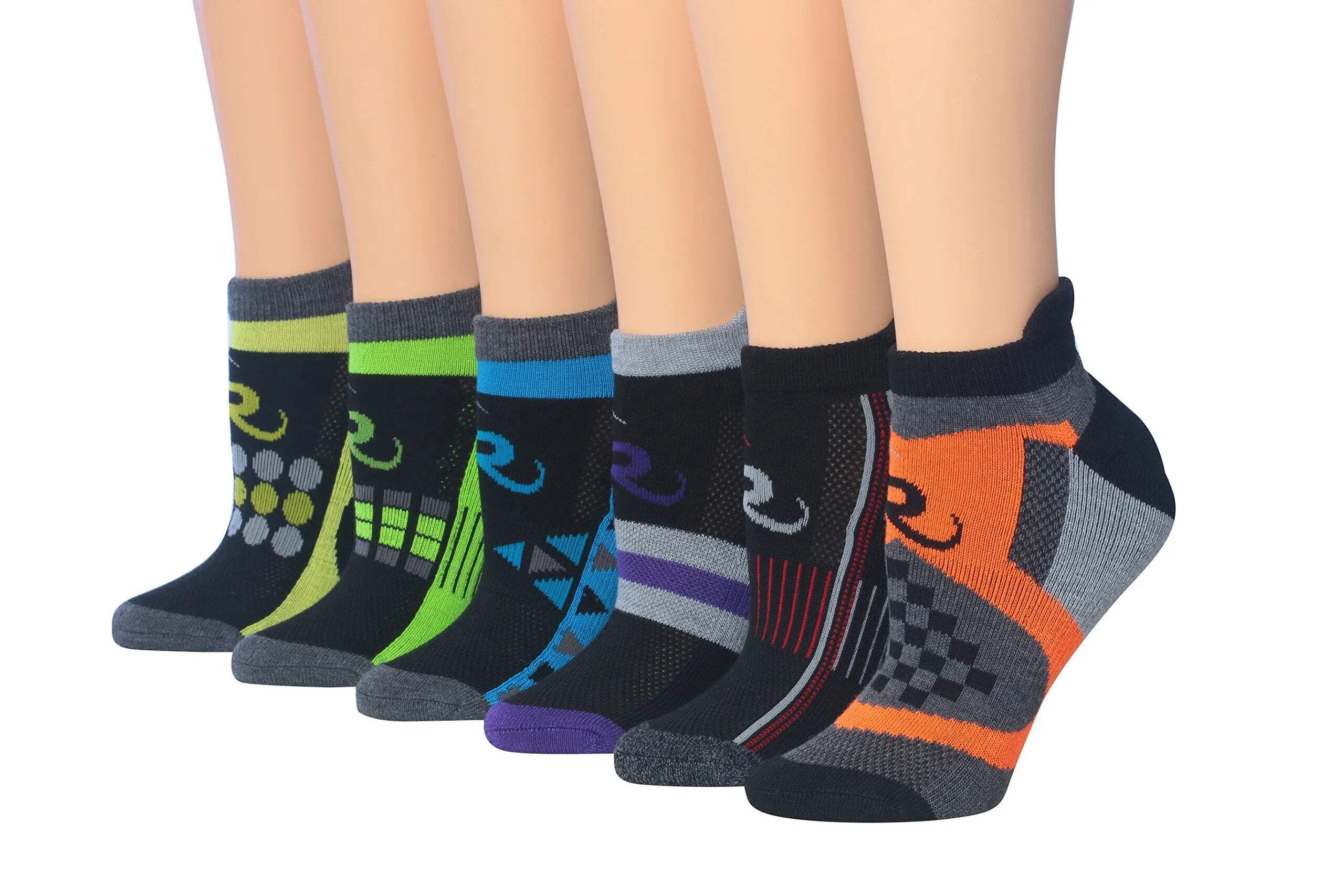 Ronnox Women's 6-Pairs Low Cut Running & Athletic Performance Tab Socks ...