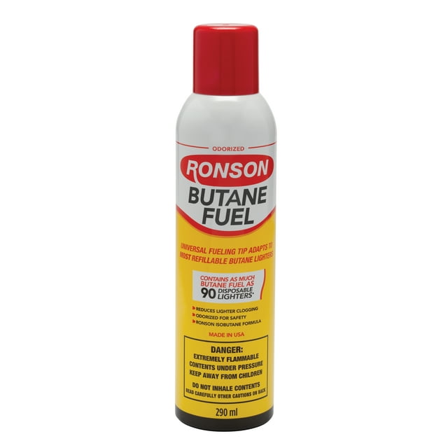 Ronson 290ml Odorized Butane Fuel for Refill of Candle, Multipurpose, and Pocket Lighters ...