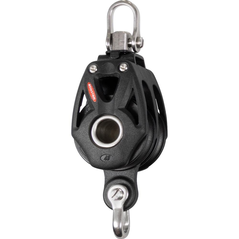 Ronstan Series 40 Orbit BB Double Block w/Becket & Swivel Shackle ...