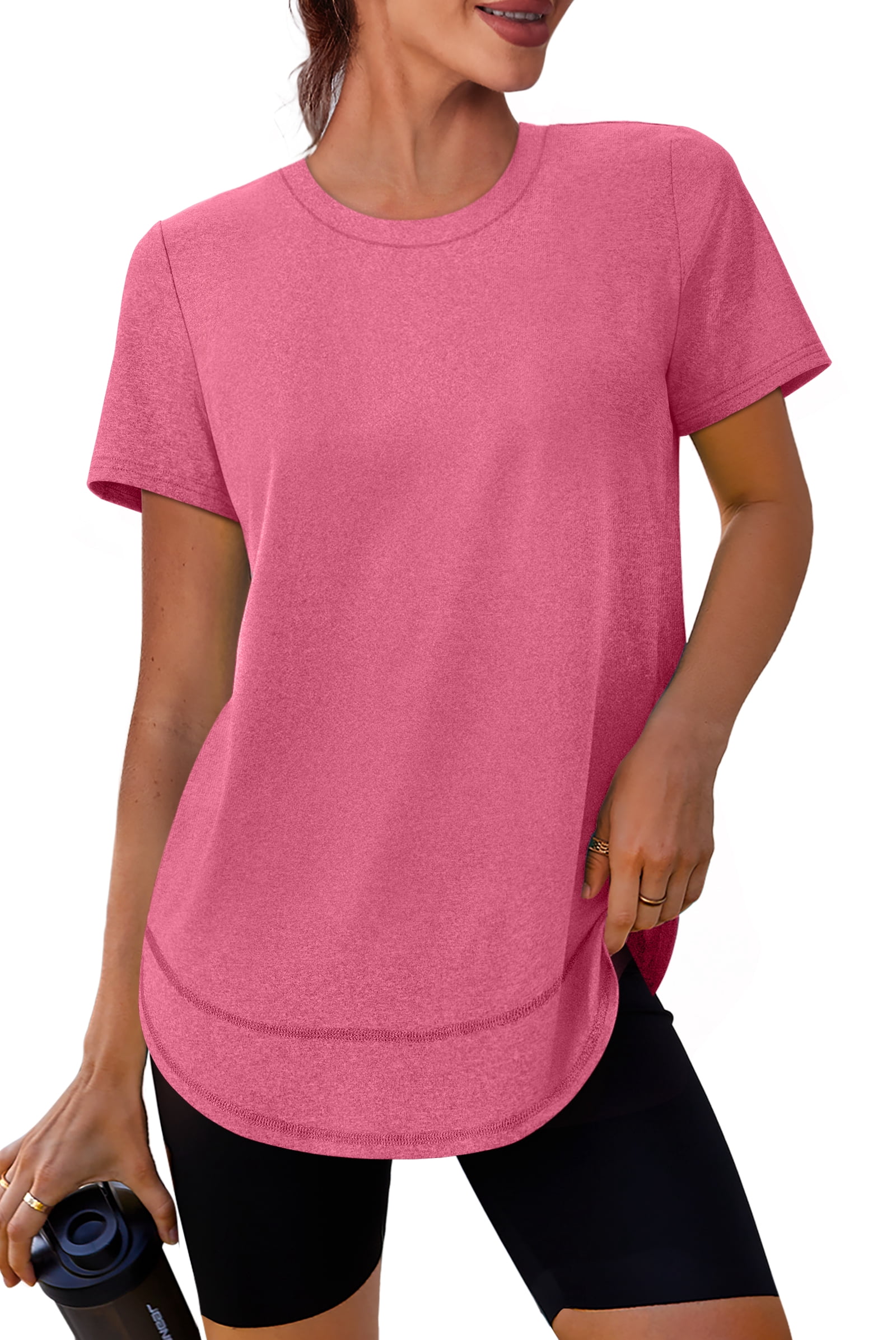 Ronuti Womens Workout Tops Short Sleeve Activewear T-Shirts Quick Dry ...