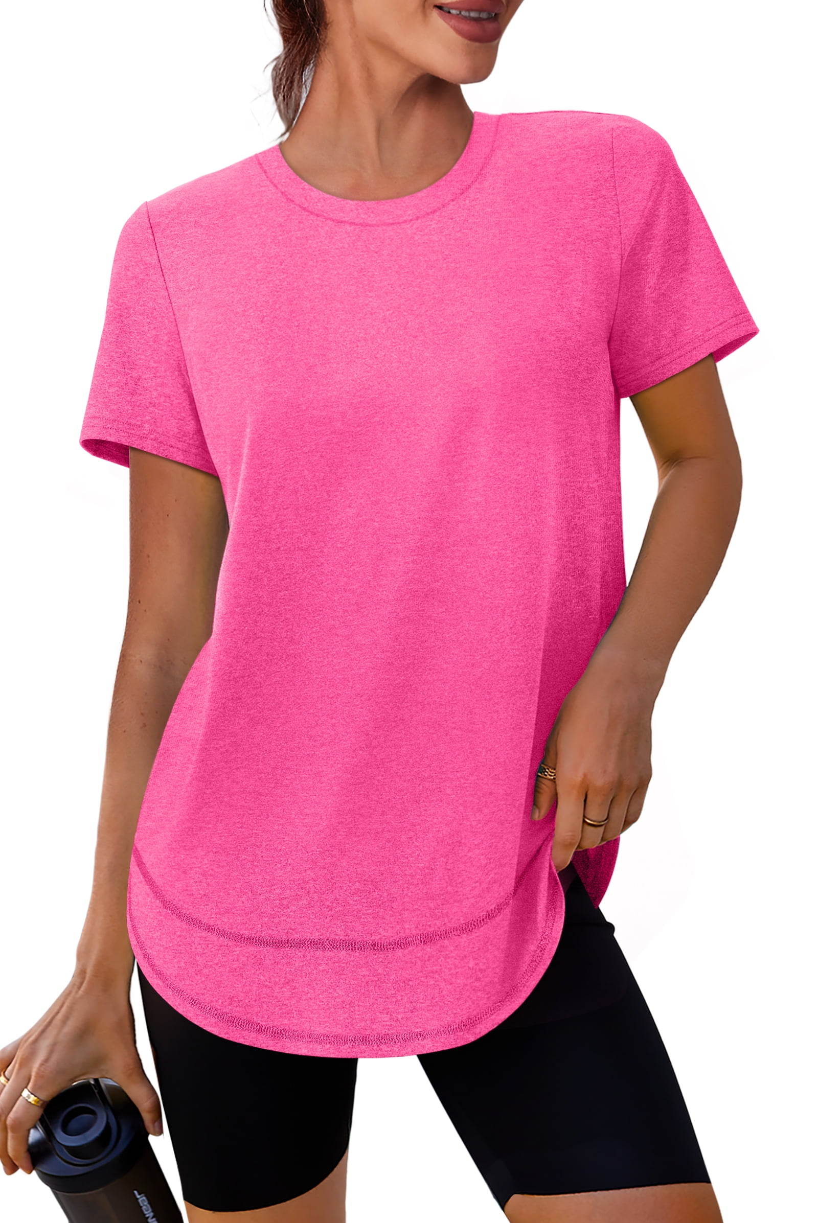 Ronuti Womens Workout Tops Short Sleeve Activewear T-Shirts Quick Dry ...