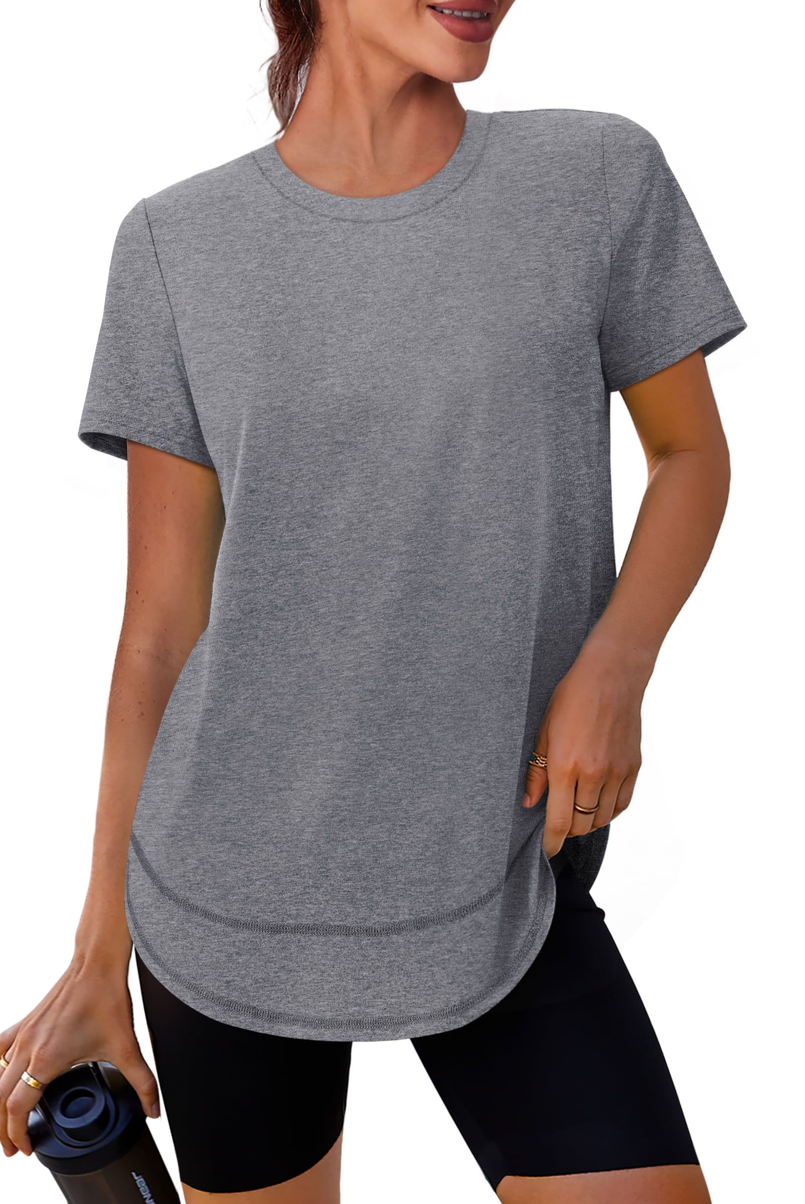 Ronuti Womens Workout Tops Activewear T-Shirts Short Sleeve Sun ...
