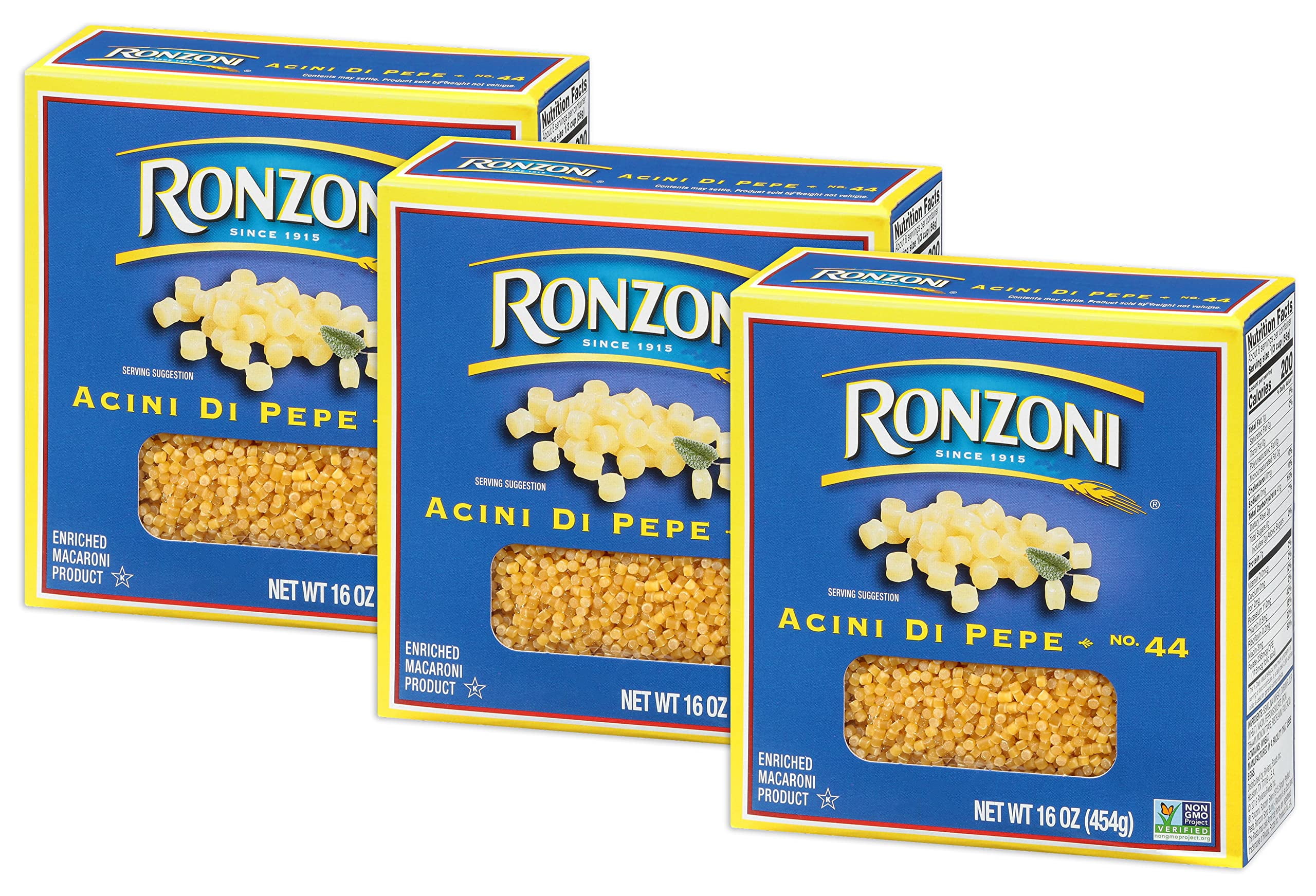 Ronzoni Acini Di Pepe Macaroni NON KKS1 GMO 16 Oz. Pack Of 3. - Walmart.com