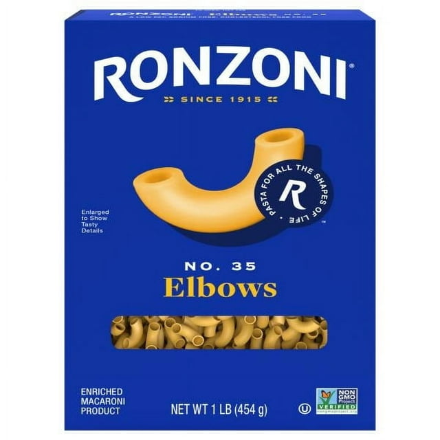 Ronzoni Elbows 16 oz Non-GMO Macaroni Pasta for Mac and Cheese (Pack of ...