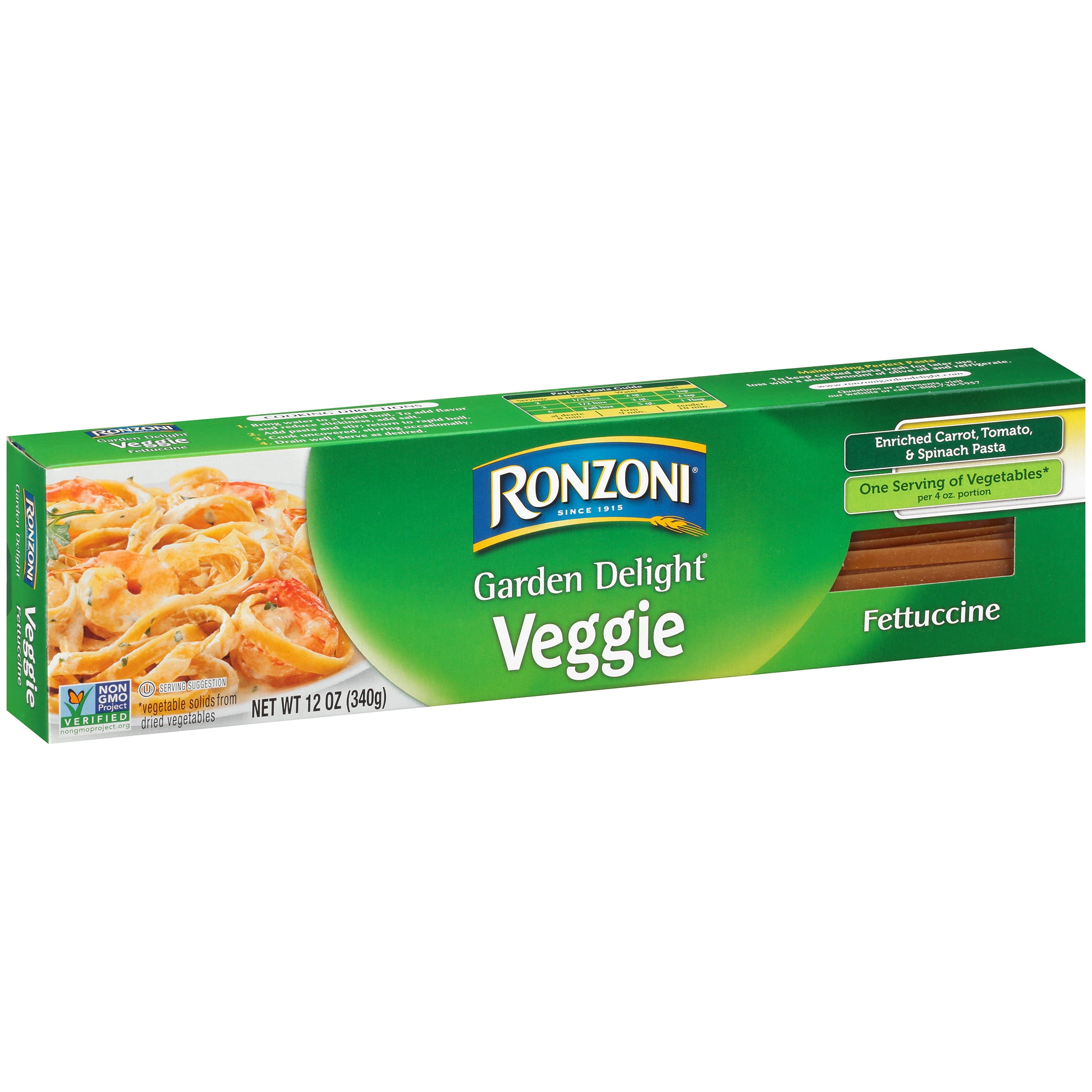 Ronzoni Garden Delight Veggie Fettuccine Pasta, 12 oz (Shelf Stable ...