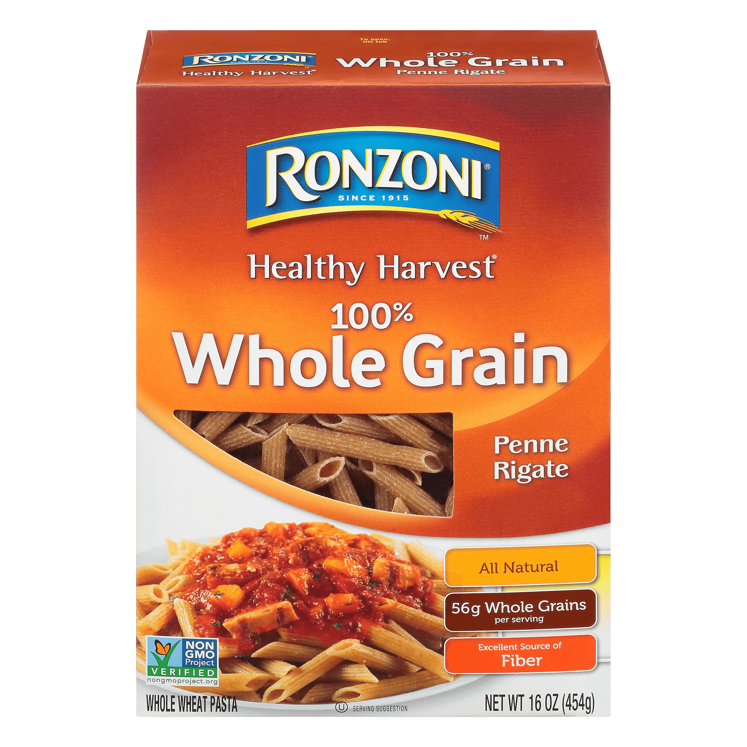 Ronzoni Healthy Harvest Whole Grain Penne Rigate, 16 oz, Whole Wheat ...