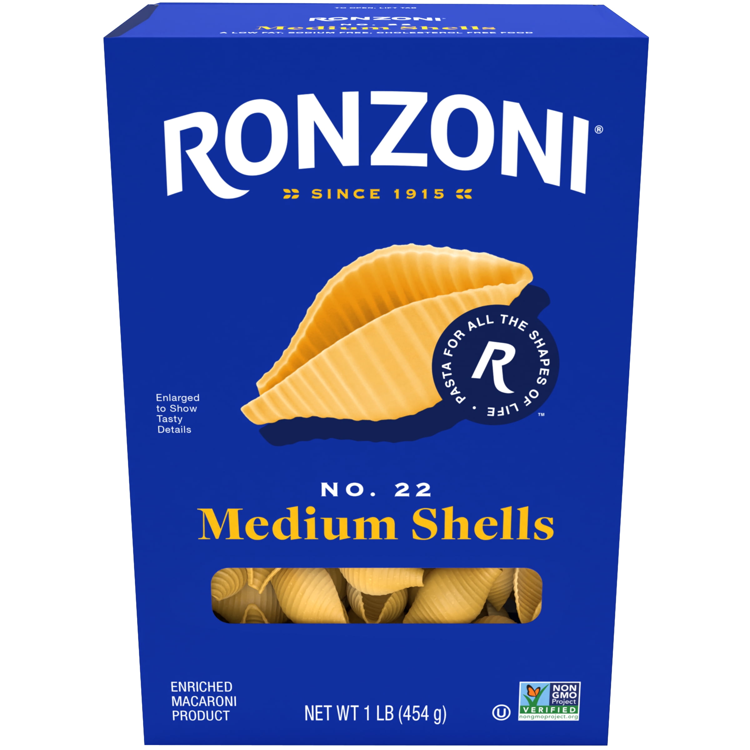 Ronzoni Pasta Medium Shells 16 oz Shelf Stable for Sauces and Salads ...