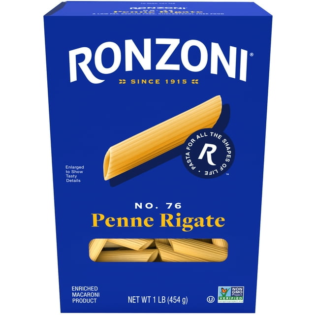 (2 pack) Ronzoni Penne Rigate, 16 oz, Ridged Non-GMO Pasta for Chunky ...