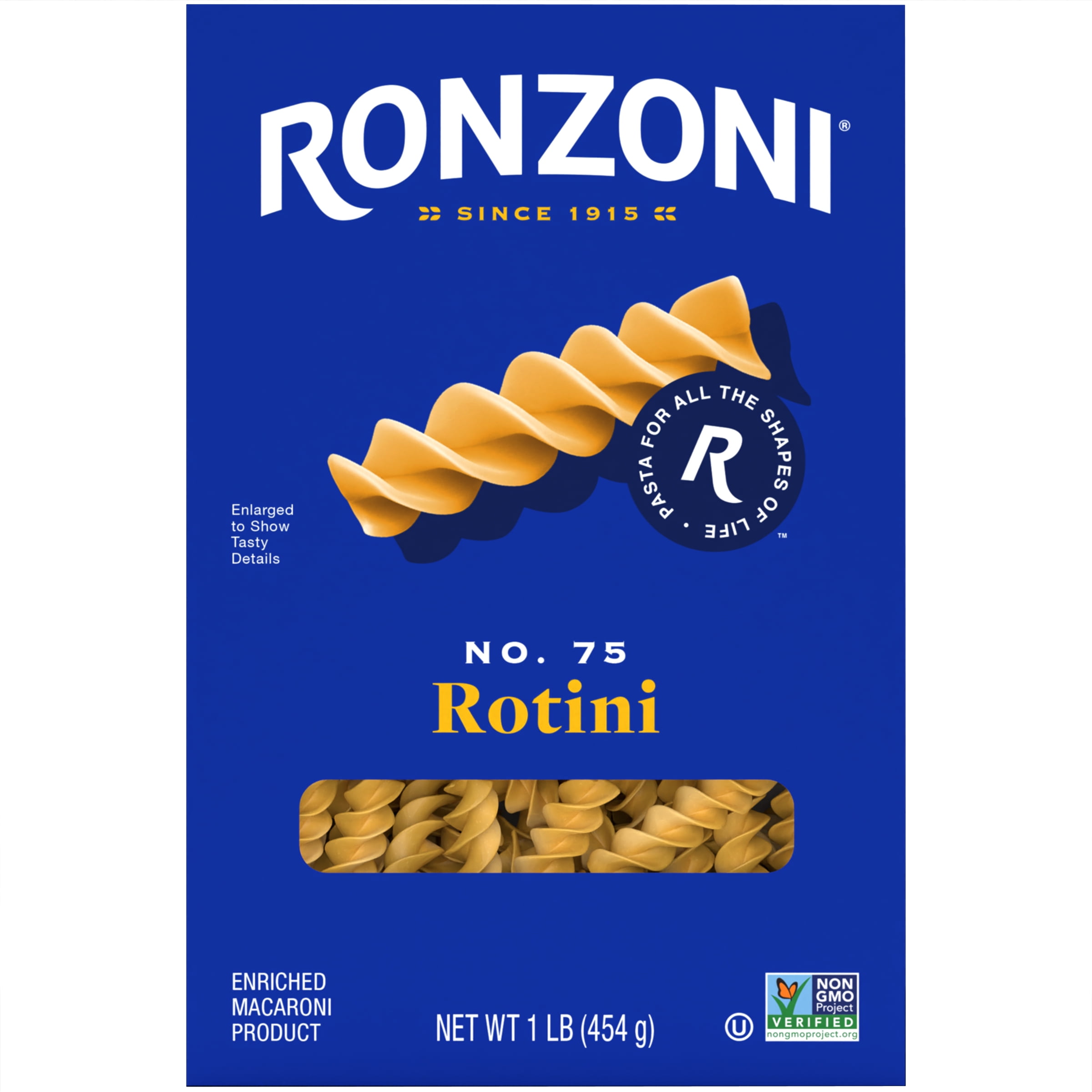 Ronzoni Rotini Non-GMO, 16 oz Spiral Corkscrew Pasta, Shelf Stable ...