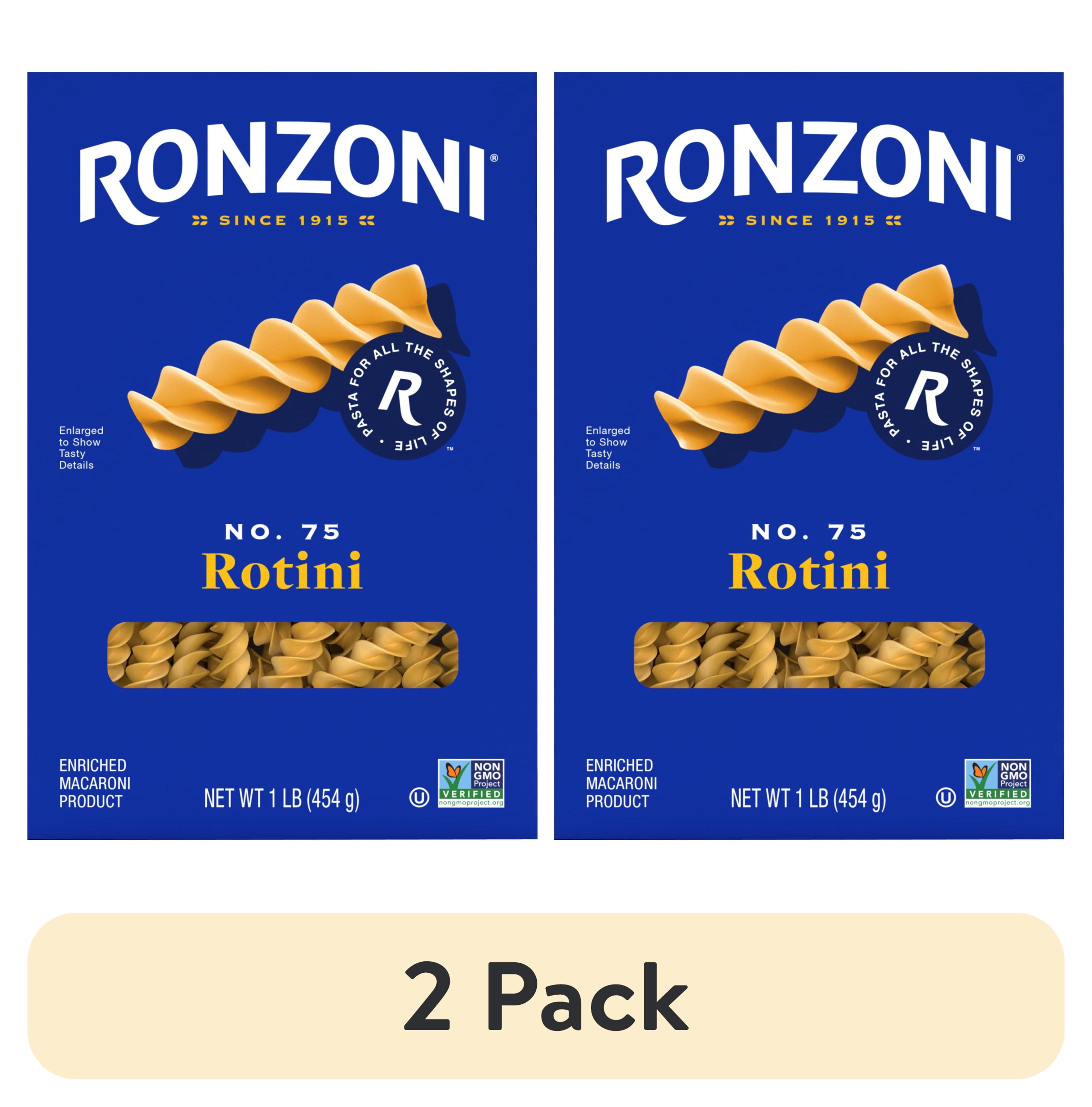 (2 pack) Ronzoni Rotini, 16 oz, Non-GMO Spiral Corkscrew Pasta, (Shelf ...