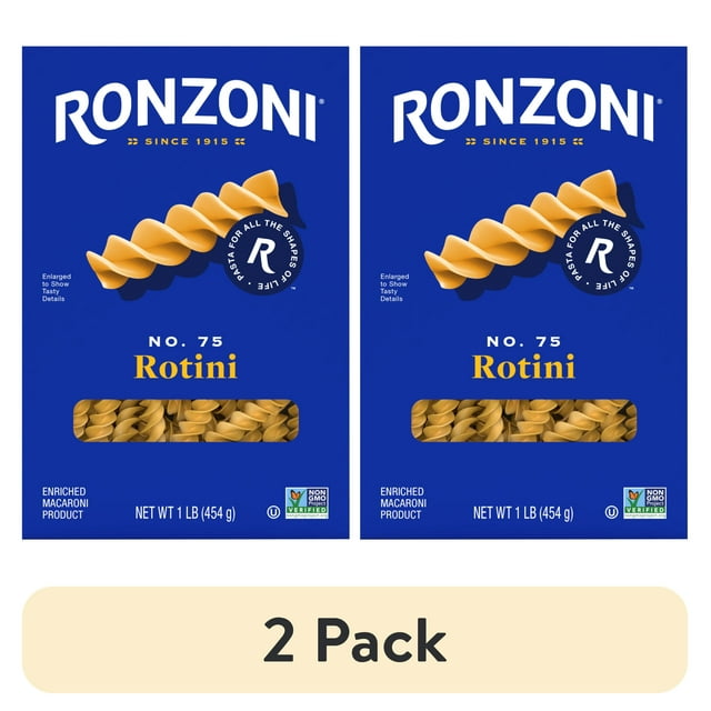 (2 pack) Ronzoni Rotini, 16 oz, Non-GMO Spiral Corkscrew Pasta, (Shelf ...