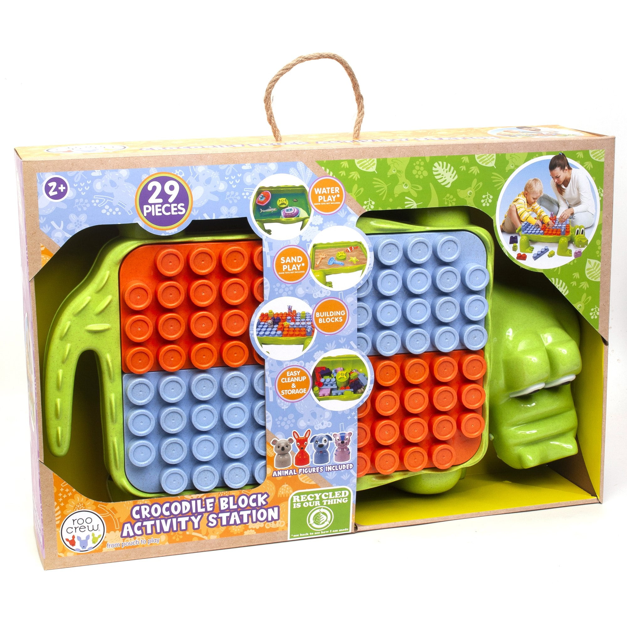 Roo Crew: Crocodile Block Activity Station - 29 Pieces, Block Stacking On The Back Of the Croc ...