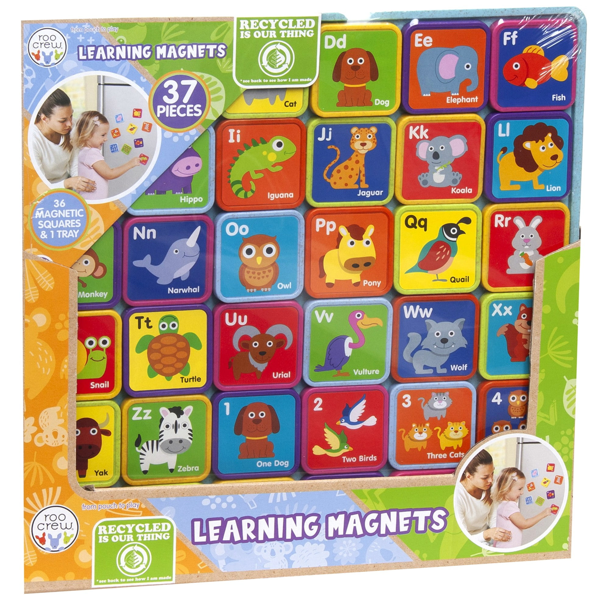 Roo Crew: Learning Magnets - 37 Pieces - Animal & Alphabet Learning ...