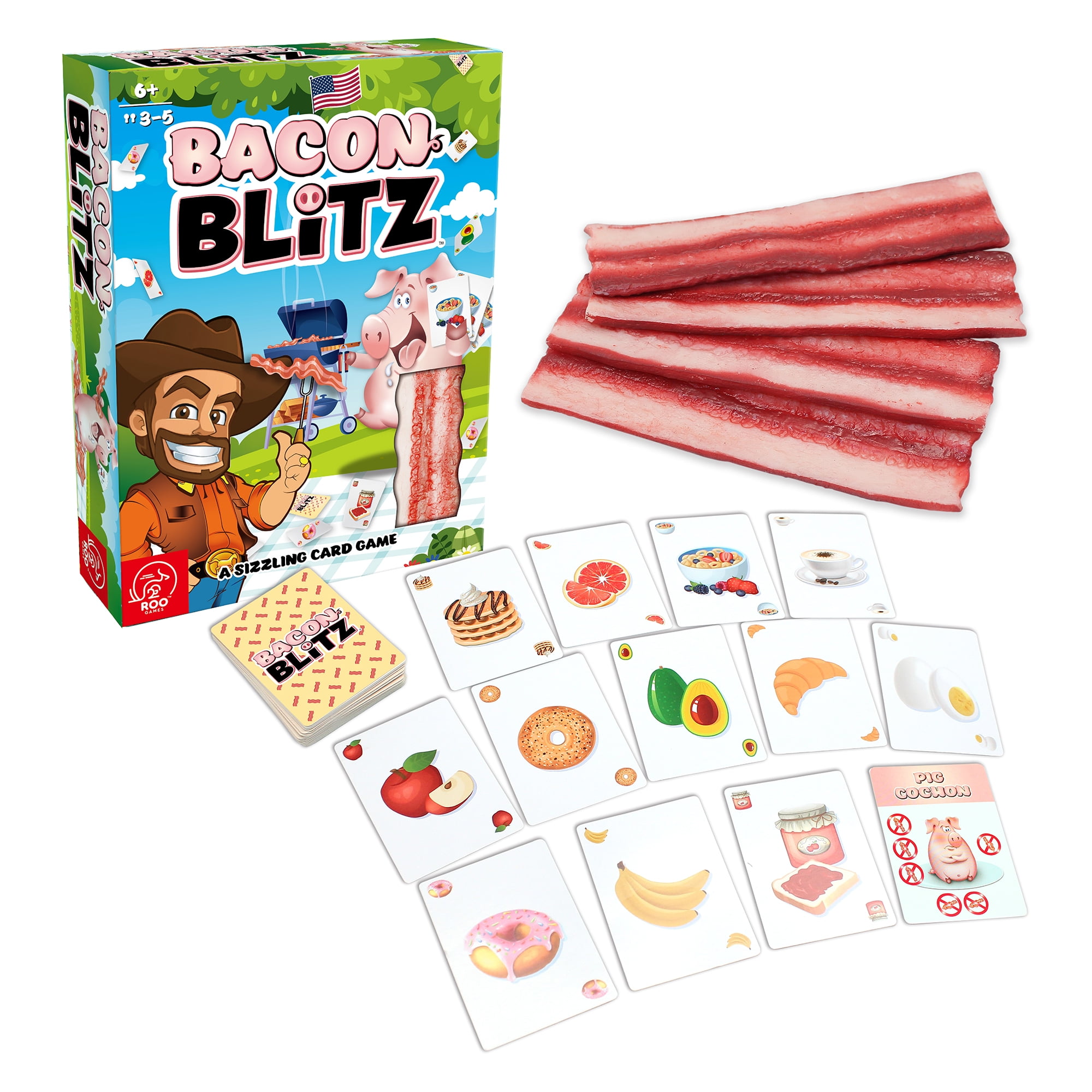 Roo Game: Bacon Blitz - Fast-Paced Party Game, Quick Food Card Matching ...