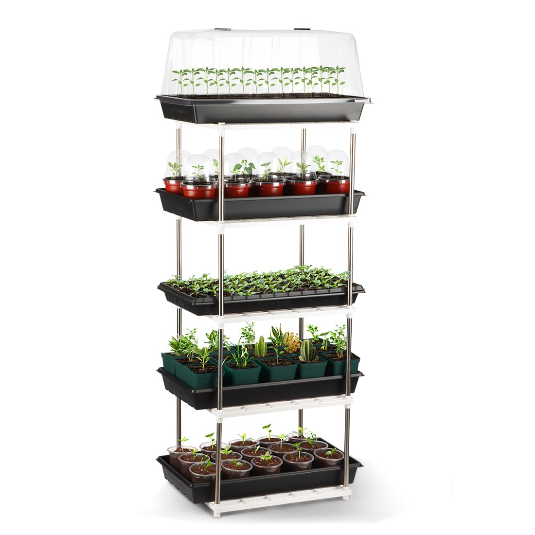 RooTrimmer 5-Tier Plant Stand, Seed Starter Tray Nursery Pots Storage ...