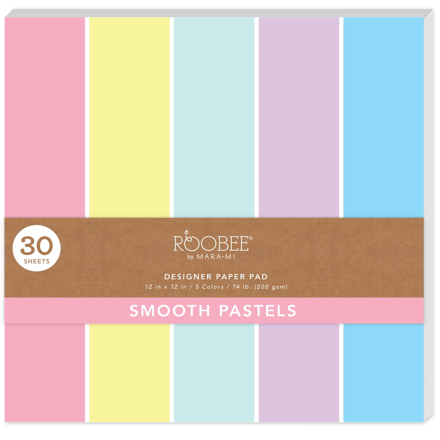 Roobee by Mara-Mi 12x12 Pastel Colored Cardstock, Package of 30 Sheets ...