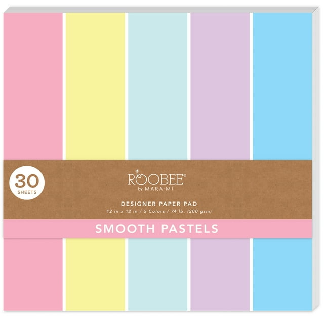 Roobee by Mara-Mi 12x12 Pastel Colored Cardstock, Package of 30 Sheets - Walmart.com