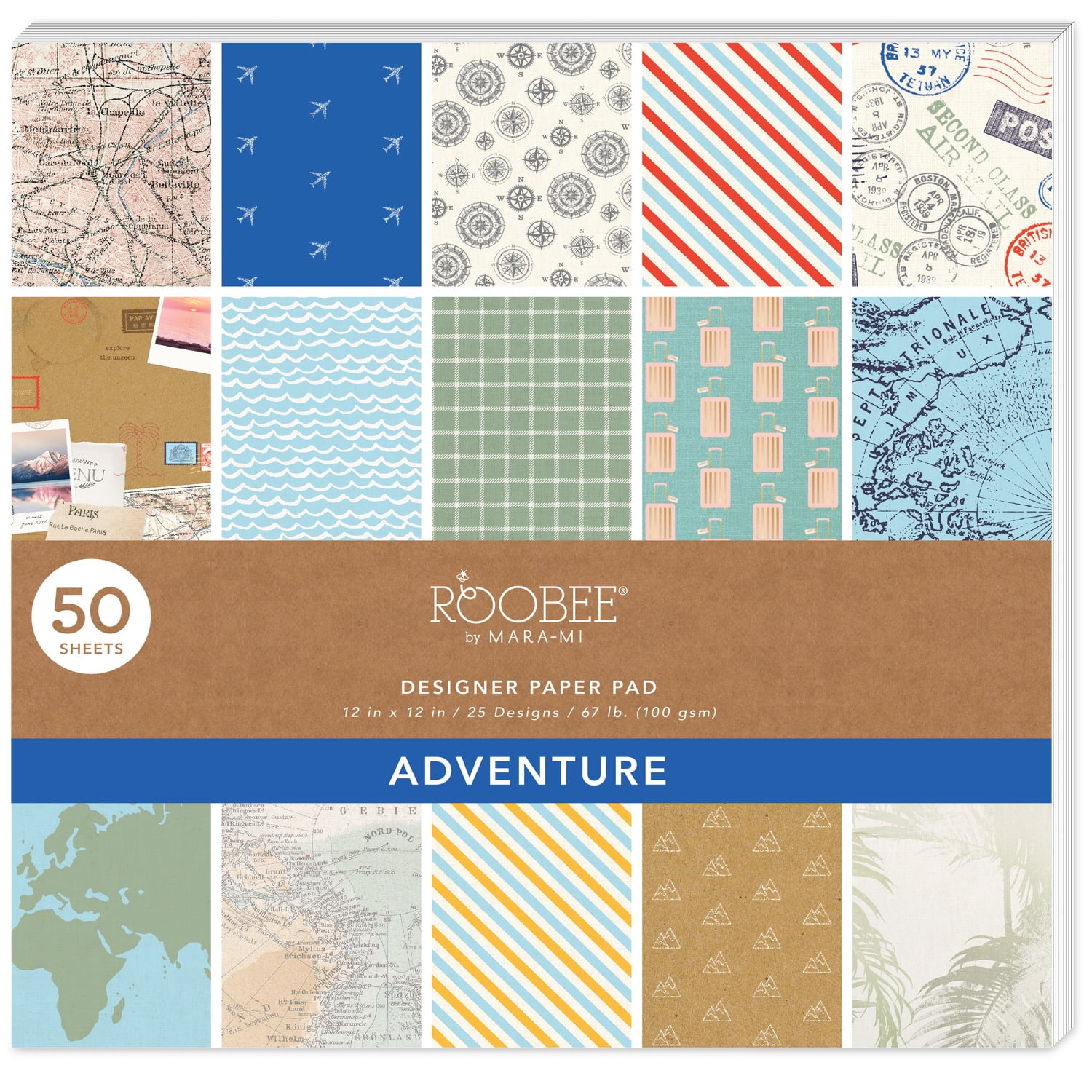 Roobee by Mara Mi Adventure Multicolor Paper Pad, 50 Sheets, 25 Designs - Walmart.com