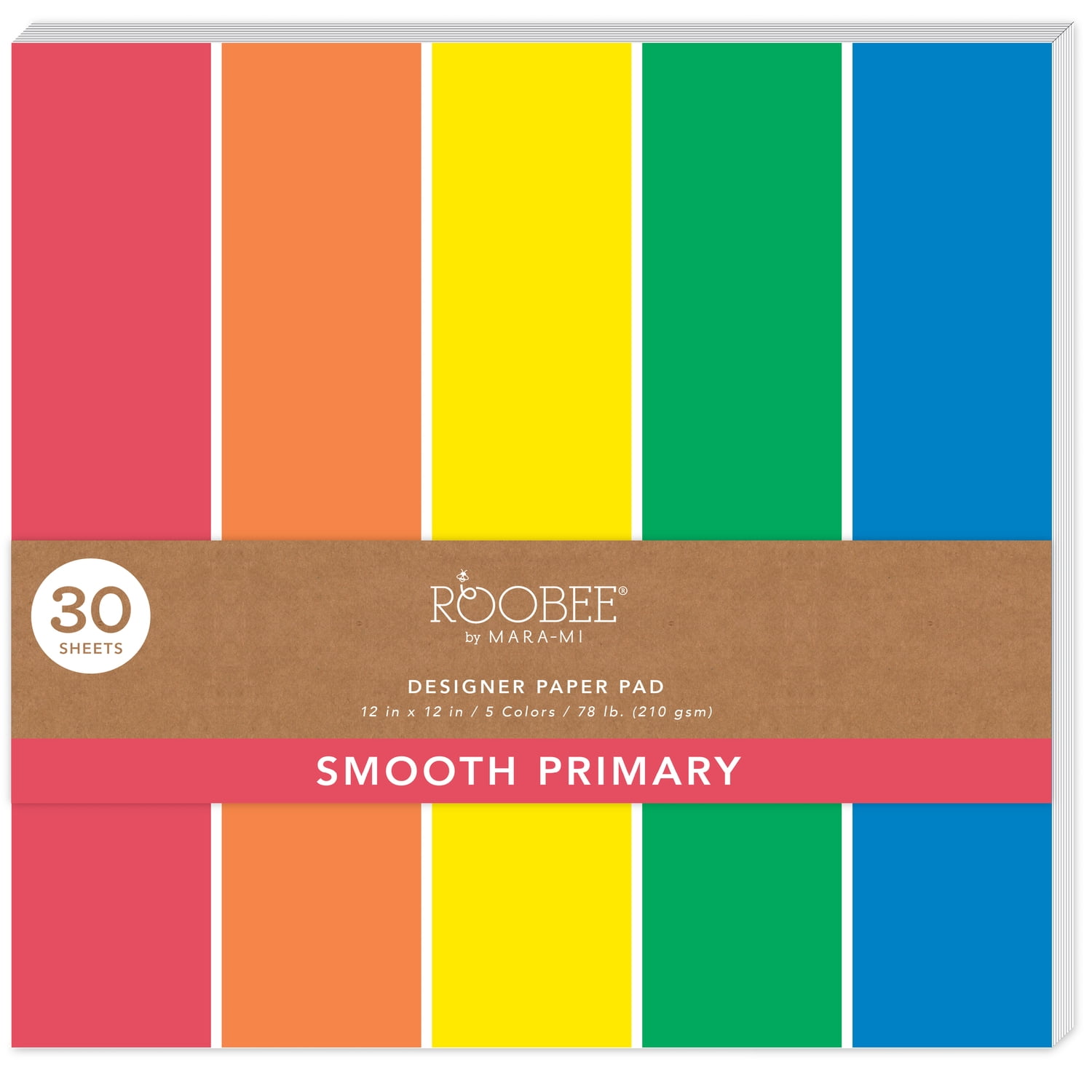 Roobee by Mara-Mi Primary Multicolor Smooth Cardstock 12" x 12", 210GSM, 30 Count New - Walmart.com