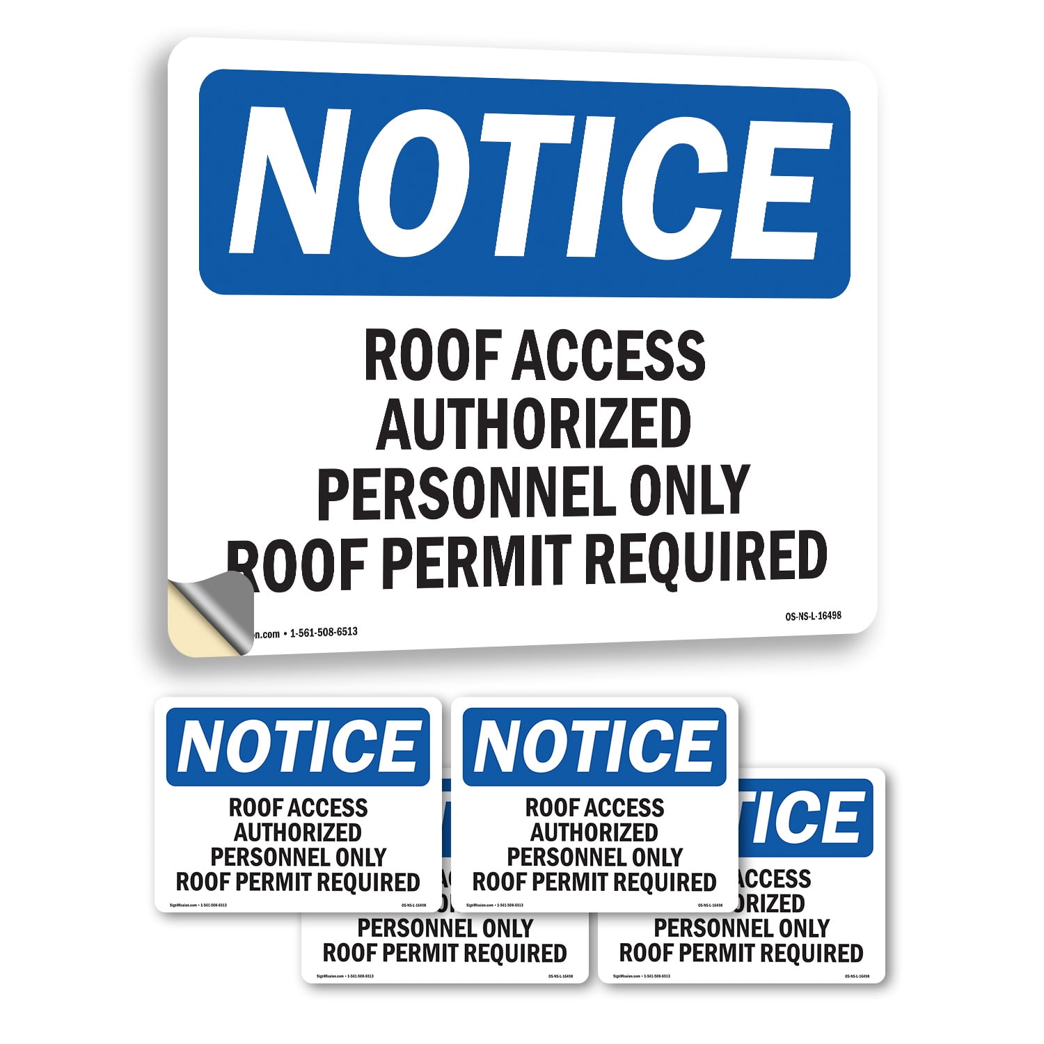 Roof Access Authorized Personnel Only OSHA Notice Vinyl Decal Label 18 ...