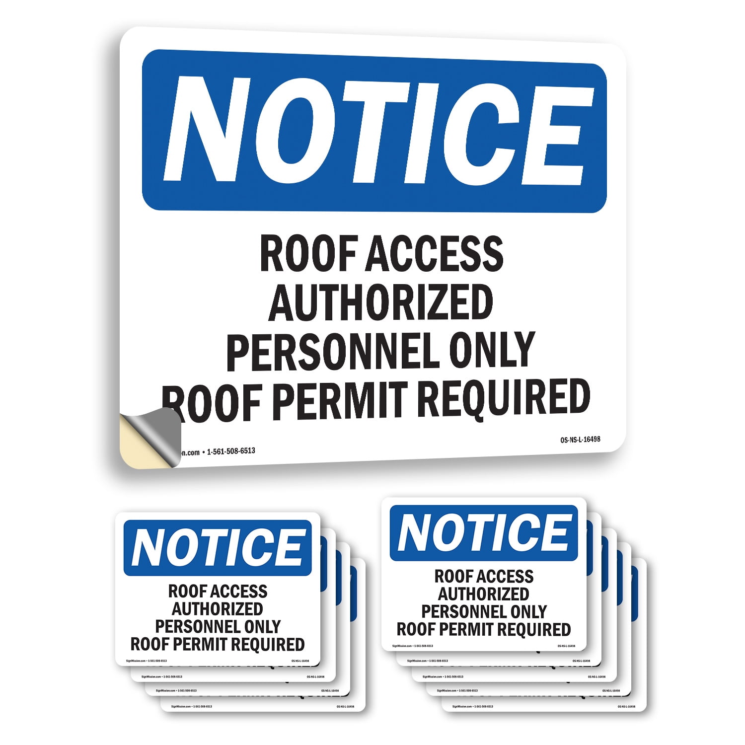 Roof Access Authorized Personnel Only OSHA Notice Vinyl Decal Label 24 ...