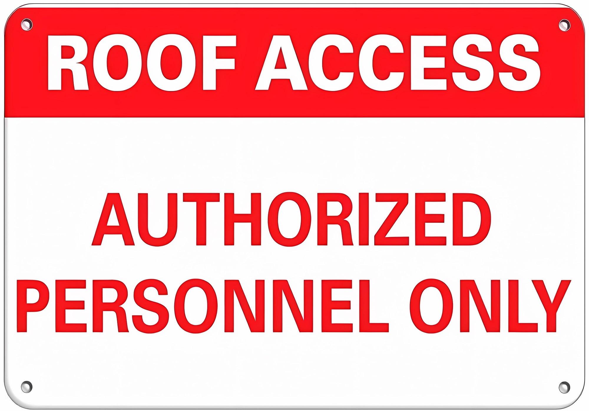 Roof Access Authorized Personnel only Warning Sign - 8"x12" Tin Metal ...