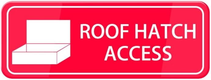 Roof Hatch Access Door Sign - Highly Visible Plastic Placard Adhesive ...