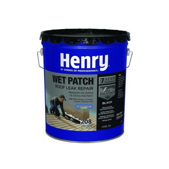 Henry Roof Leak Repair, 5 gal, Black, Asphalt Resin, Solvent Base, 12 ...