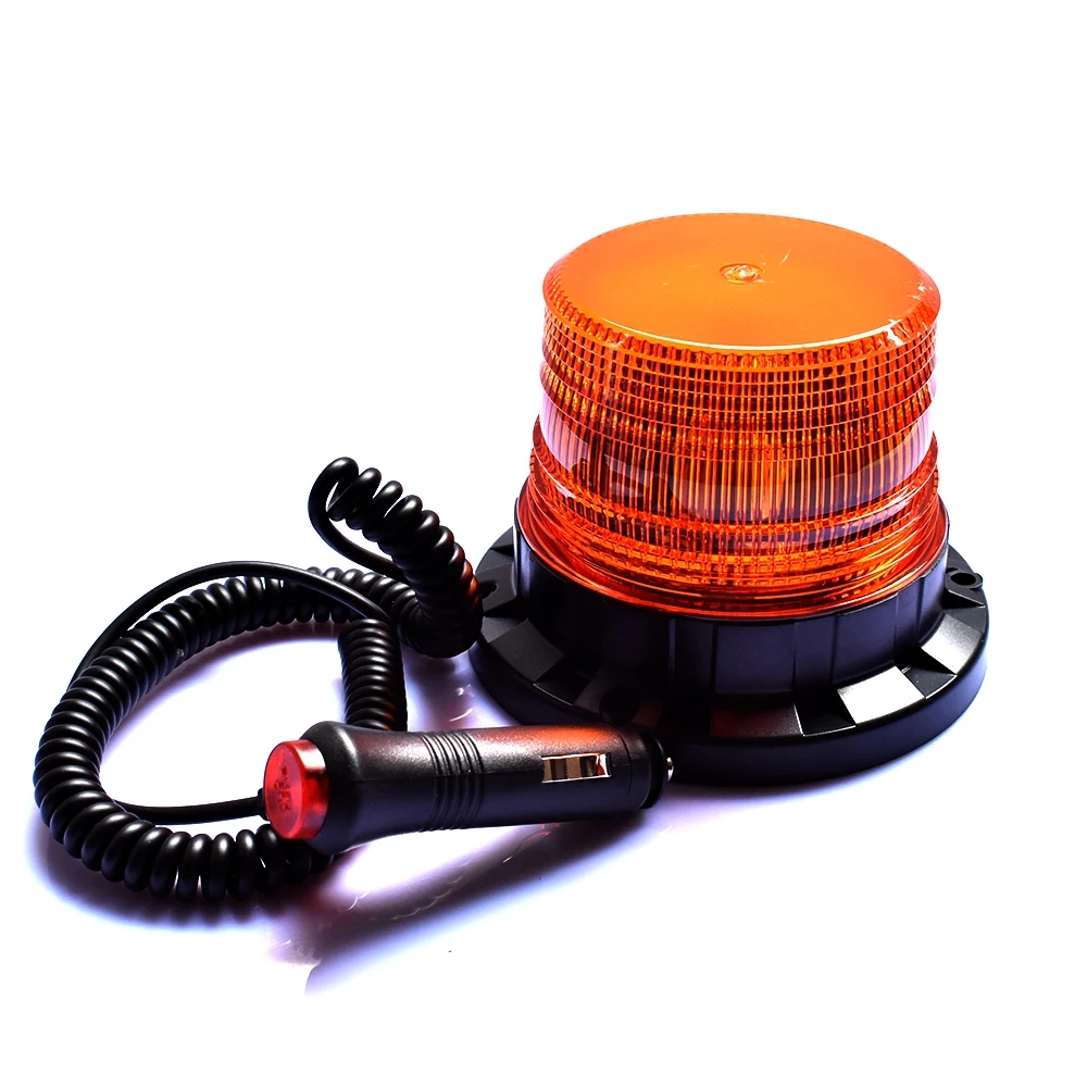 Roof Magnetic Warning Light Orange/Yellow Round Flash Strobe 12V-24V DC ...