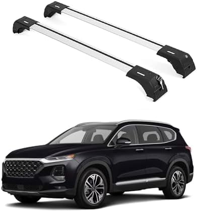 Roof Rack Bars for Hyundai Santa Fe 2019-2023 | Anti-Theft Lock Aluminum Crossbars for Rooftop ...