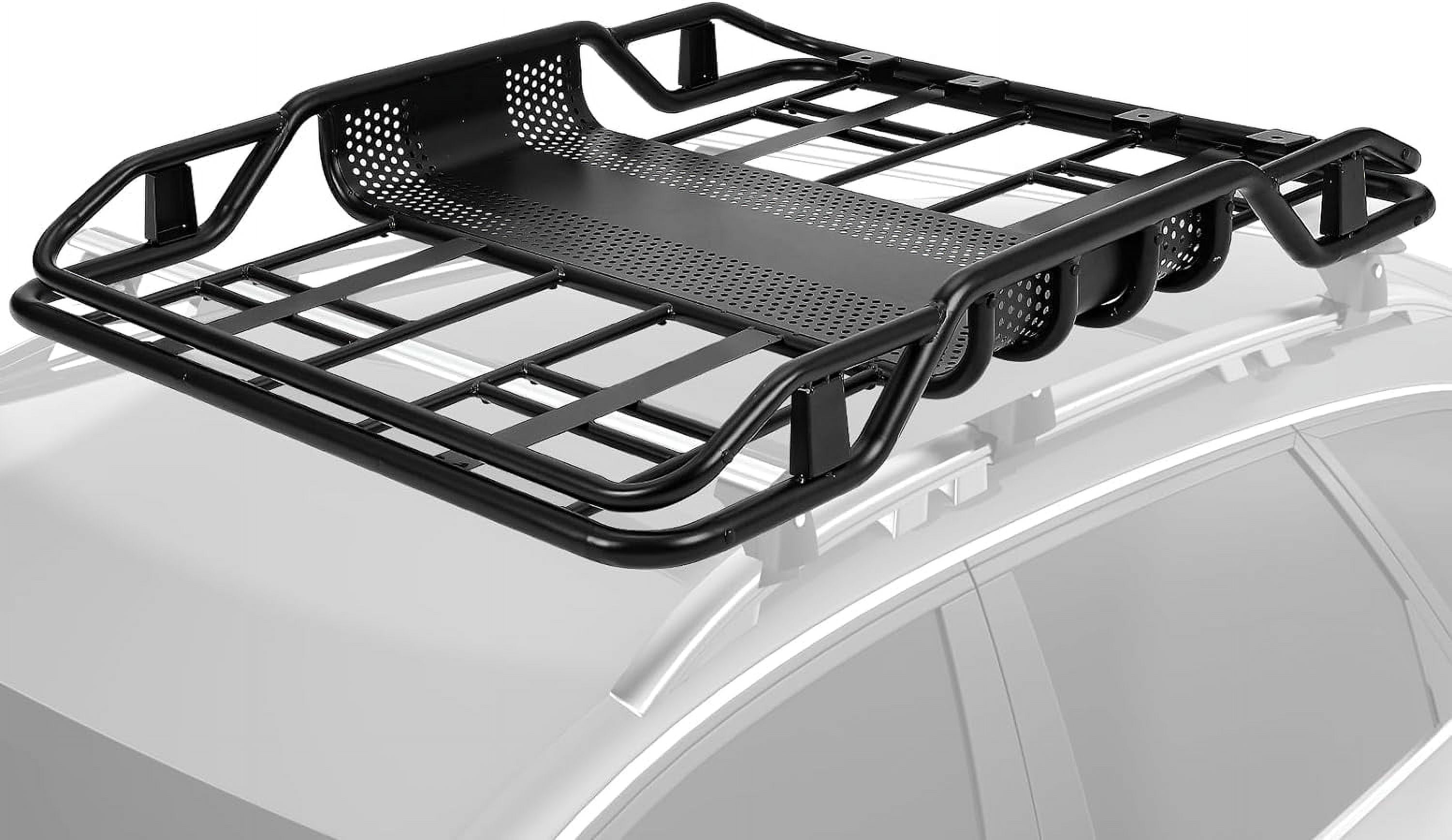 Roof Rack Basket 220 LBS Rooftop Cargo Basket 63" x 43" x 6.3" Capacity ...