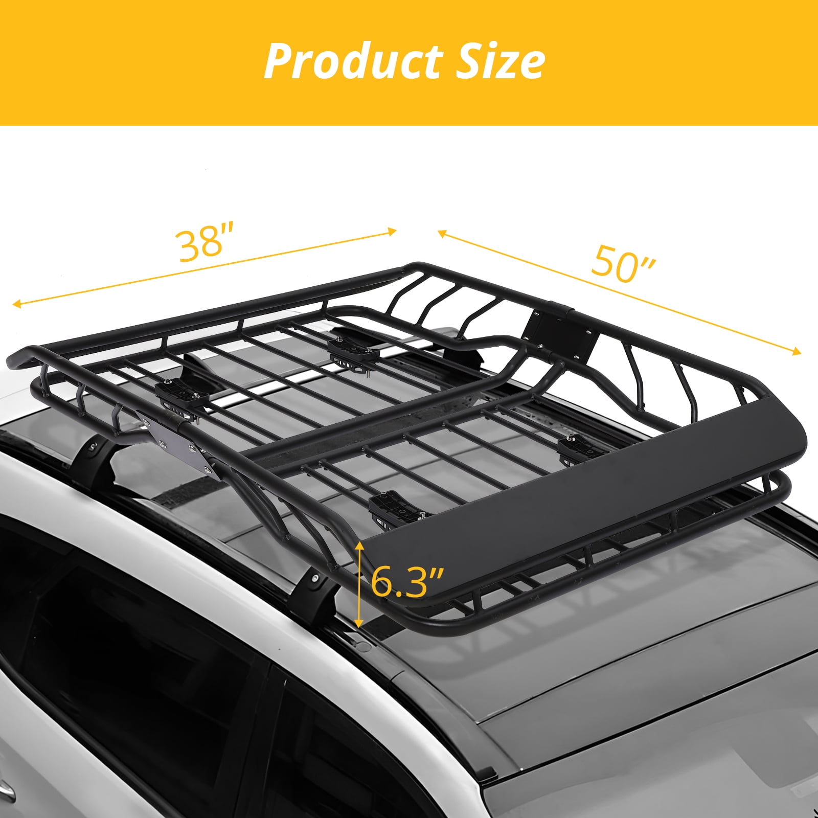 Roof Rack Basket 300 Lbs Loading Capacity 63 x 43 x 6.3 Inches Anti ...