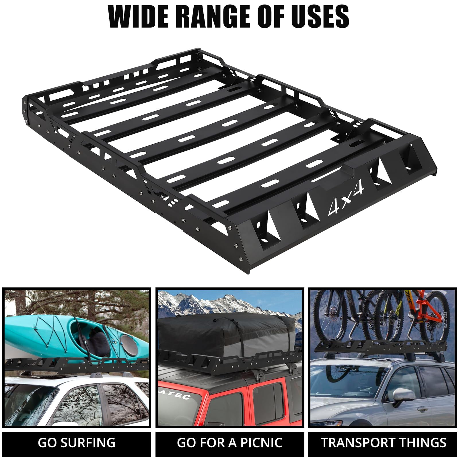 Roof Rack Basket, 63 x 37.8 Inch RB531 Car Carriers Rooftop Basket ...