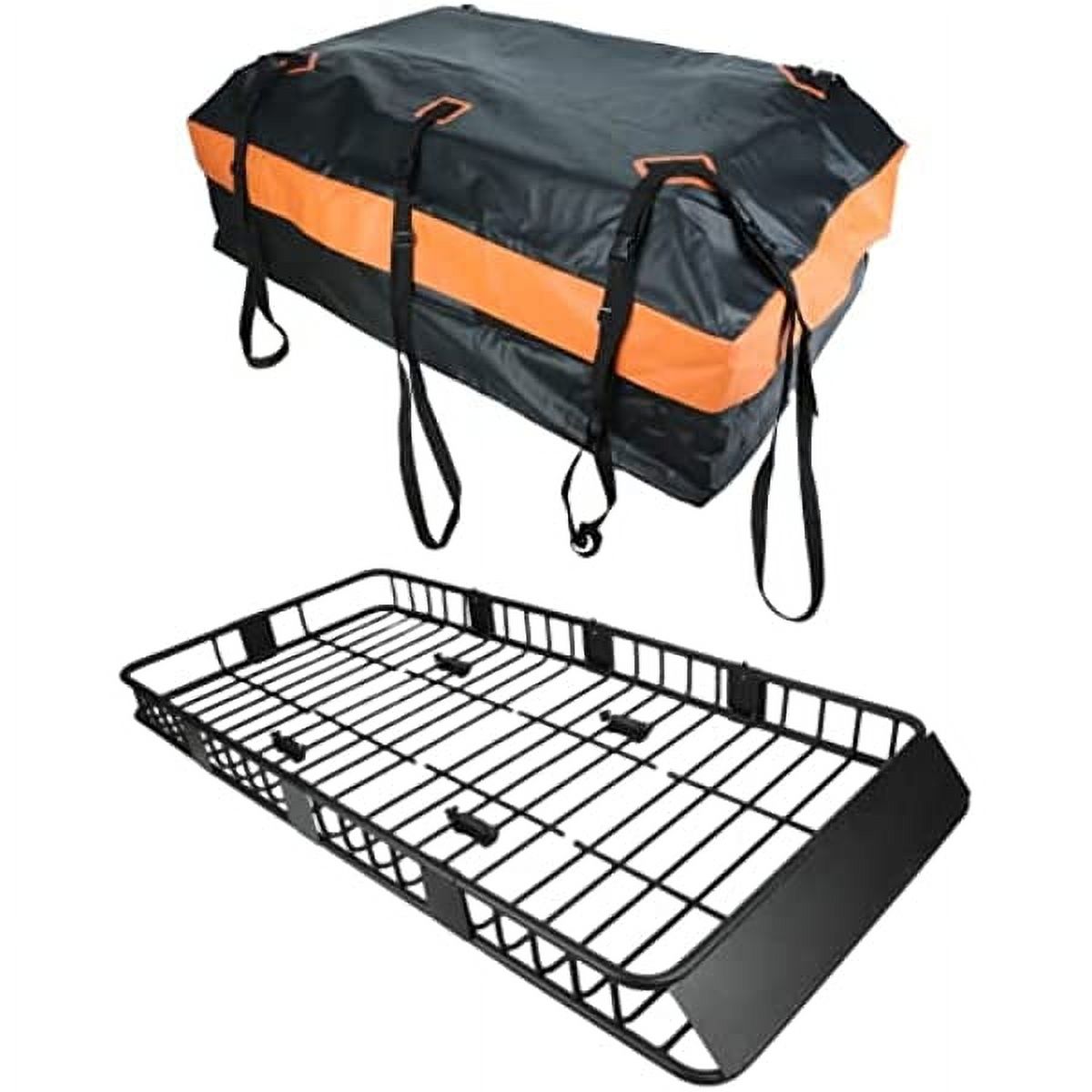 Roof Rack Basket, Rooftop Cargo Carrier Basket with Waterproof Rooftop ...