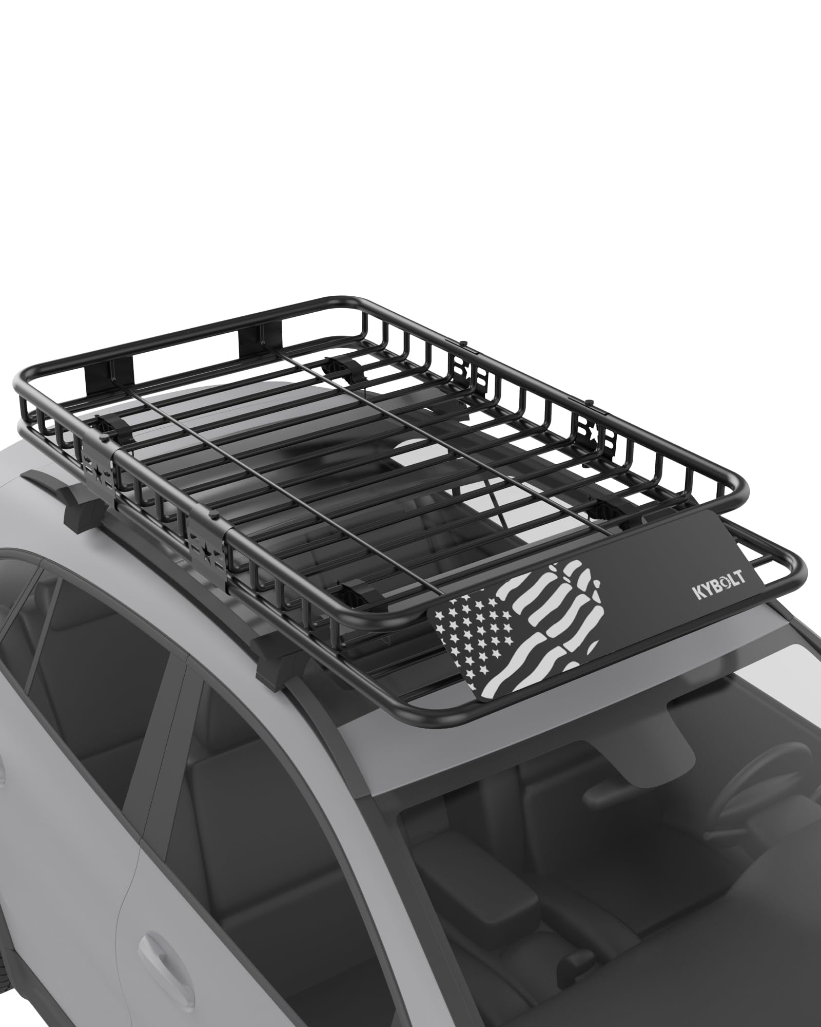 Roof Rack Basket Rooftop Cargo Carrier with Extension Black Car Top ...