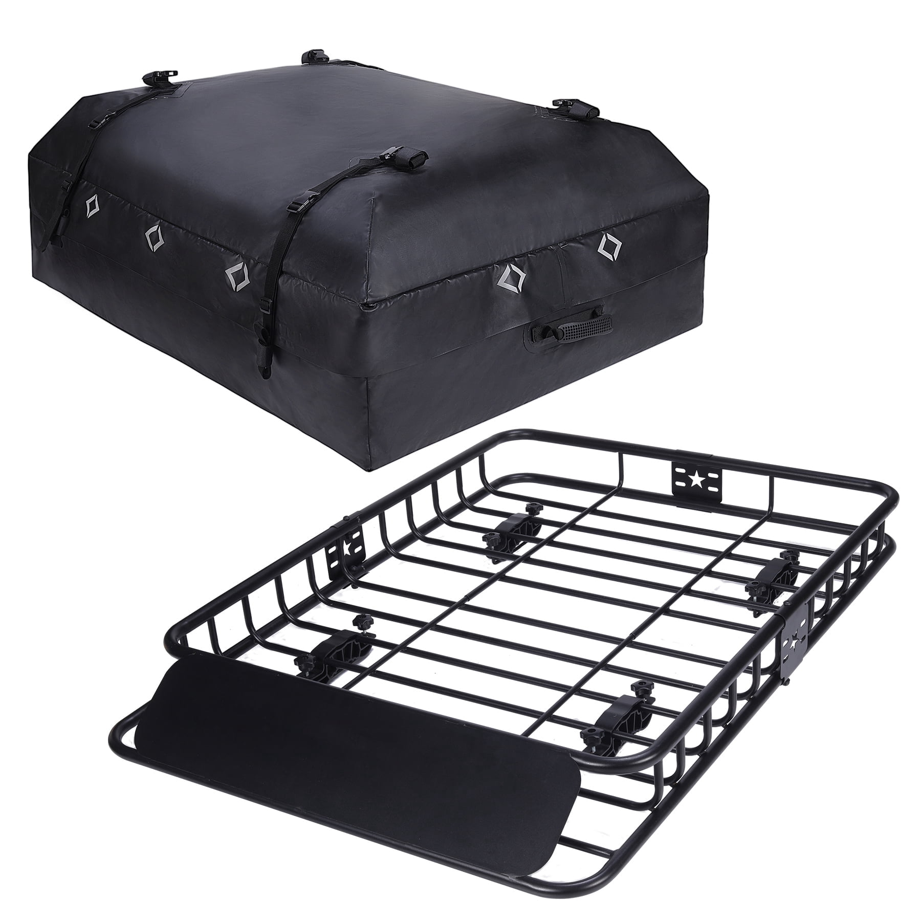 Vehicle Roof Rack Cargo Carrier Basket, 51" x 36" x 5", Black, Auto ...