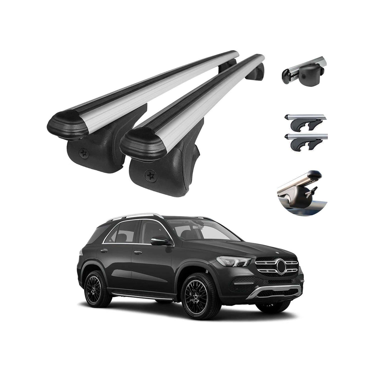 Roof Rack Cross Bar Luggage Carrier Silver For Mercedes GLE-Class W167 ...