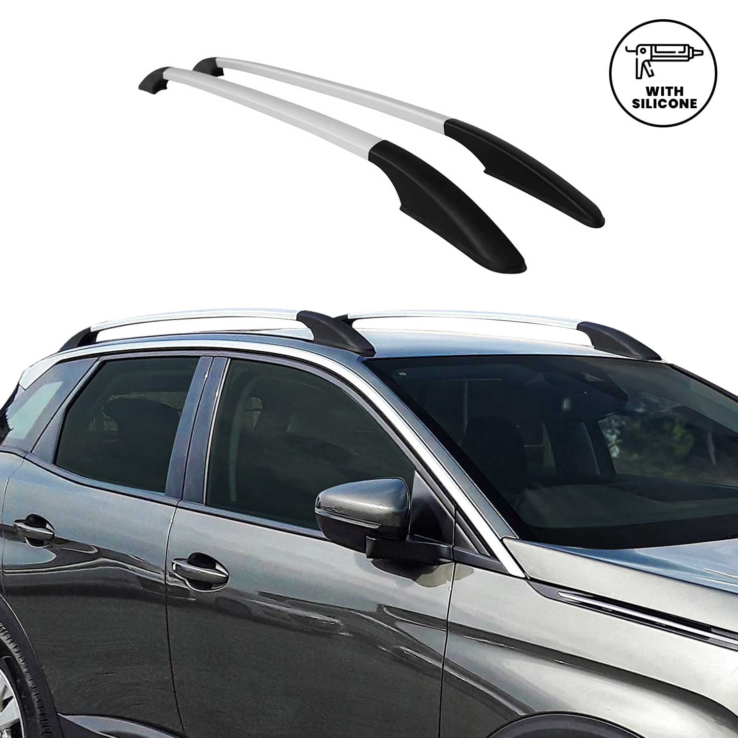Roof Rack Side Rails Aluminium for Nissan Rogue Sport 2017-2022 Gray 2 ...